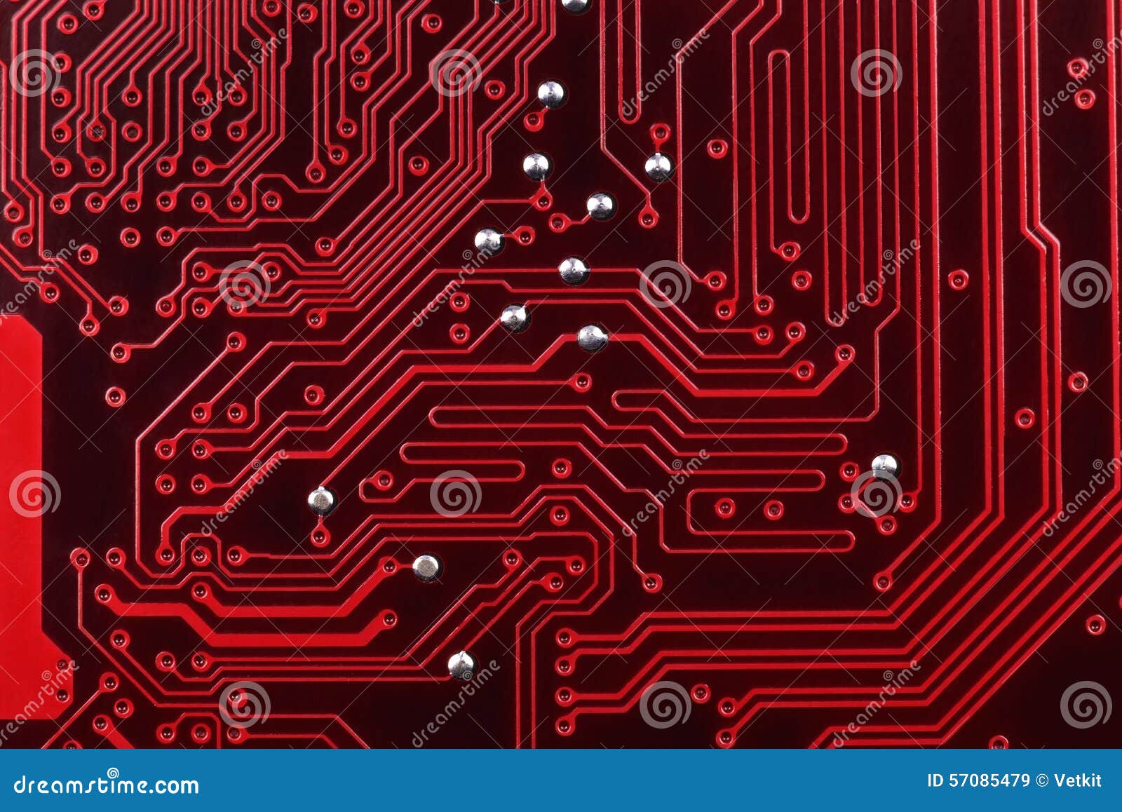 Red Computer Electronic Circuit Stock Image - Image of capacitor ...