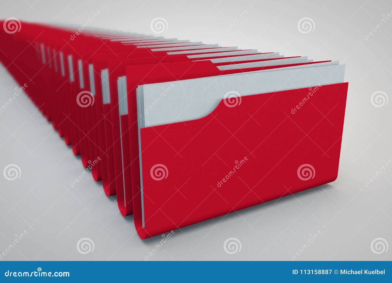 Red Computer Folder with on White Background 3D Illustration Stock ...