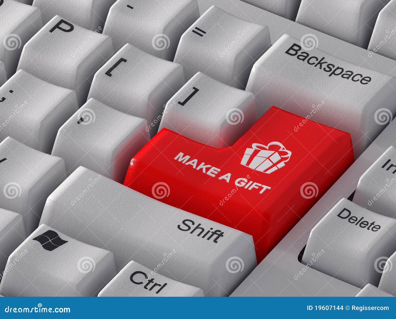 Red Computer Key Make a Gift. Editorial Stock Image - Illustration of ...
