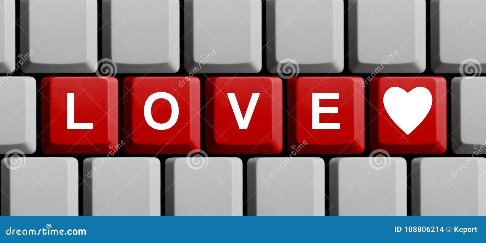 Red Keyboard: Love stock photo. Image of valentine, marriage - 108806214