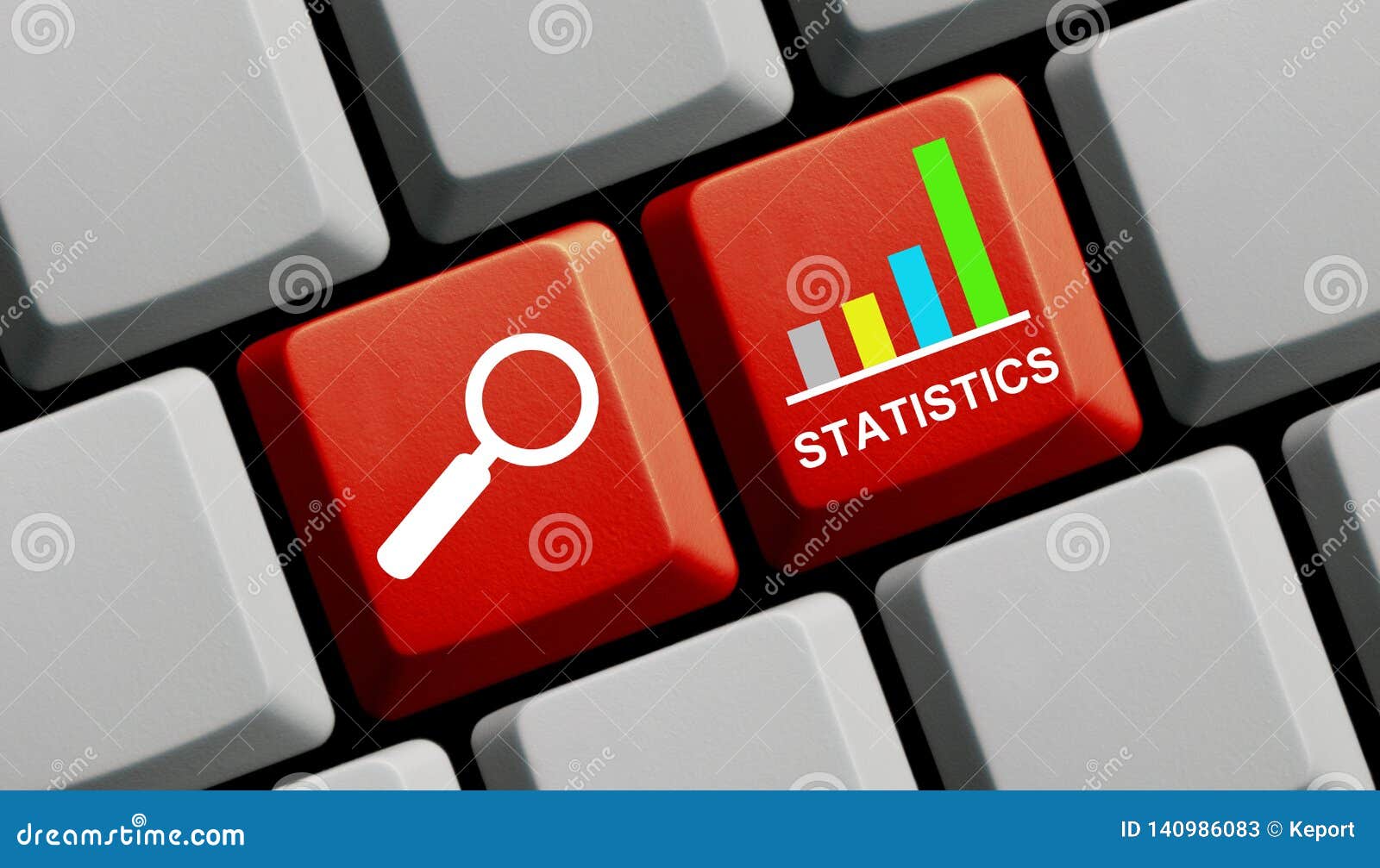 Red Computer Keyboard: Statistics Stock Image - Image of computer ...