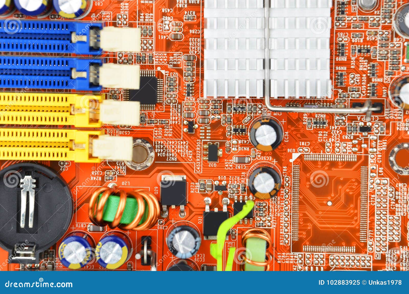 Red computer motherboard stock image. Image of microelectronics - 102883925
