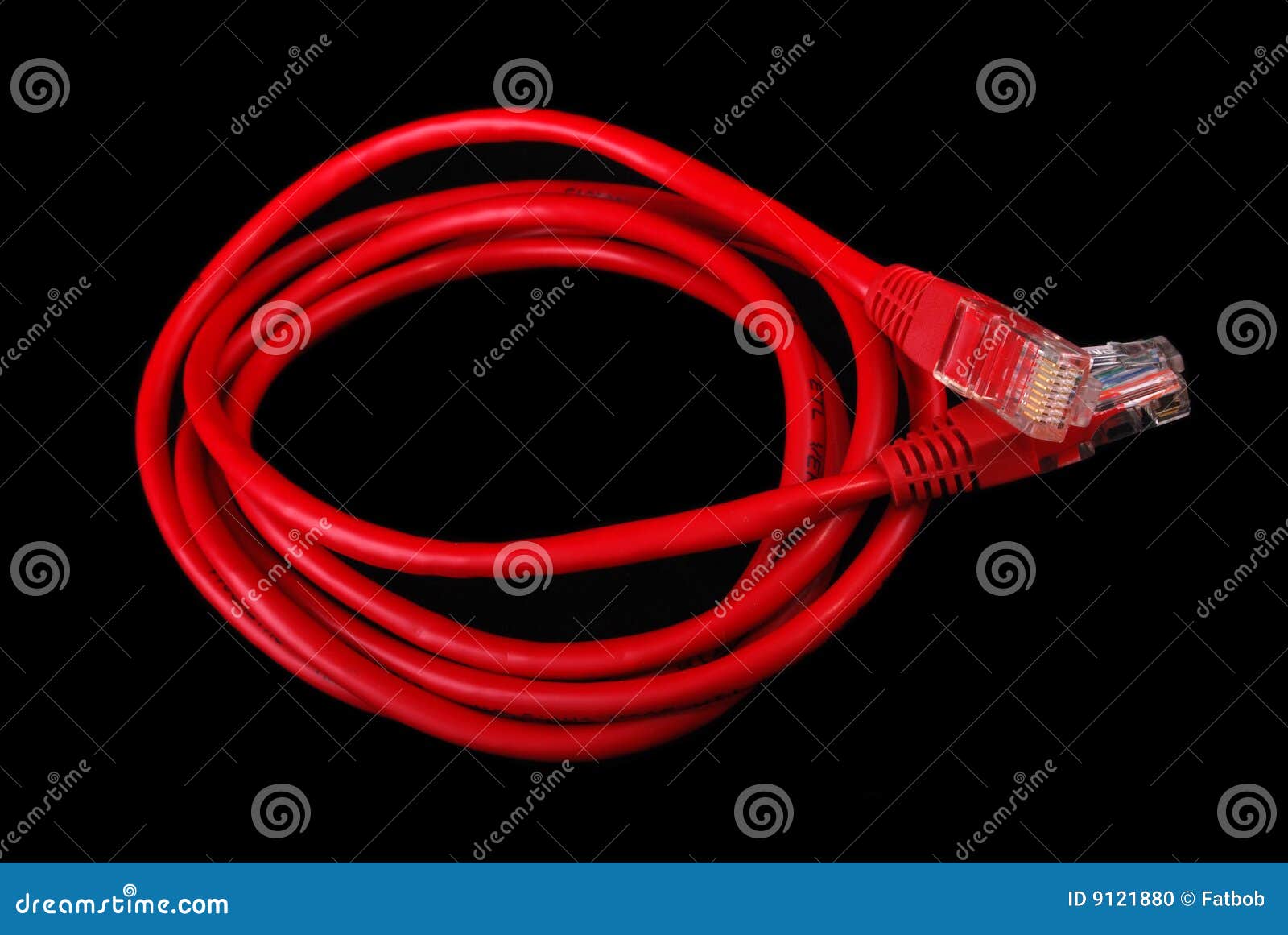 Red computer network cable stock photo. Image of isolated - 9121880