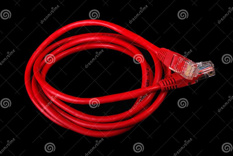 Red computer network cable stock photo. Image of isolated - 9121880