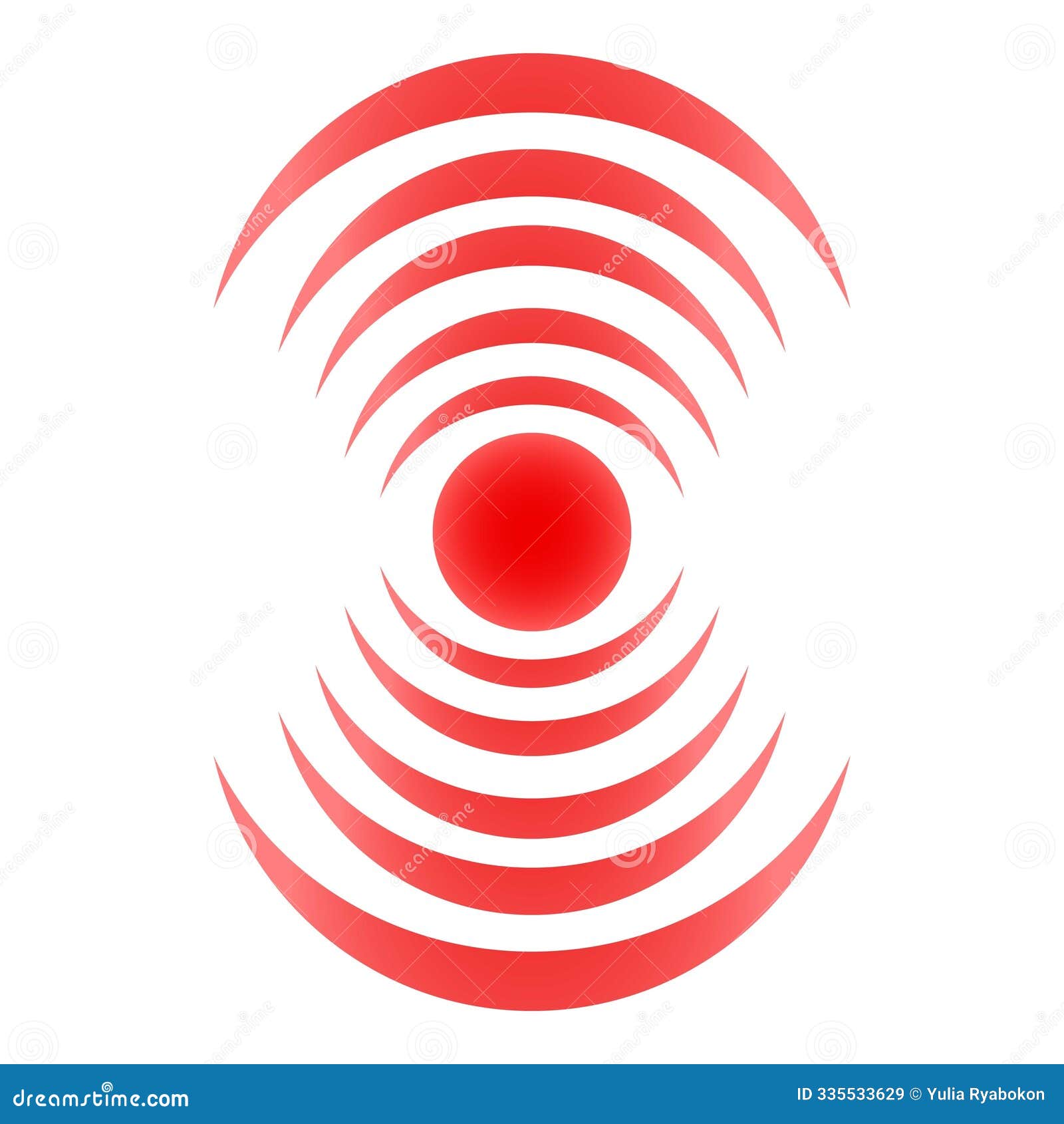 Red Concentric Circles Creating Vibration Symbol Stock Illustration ...