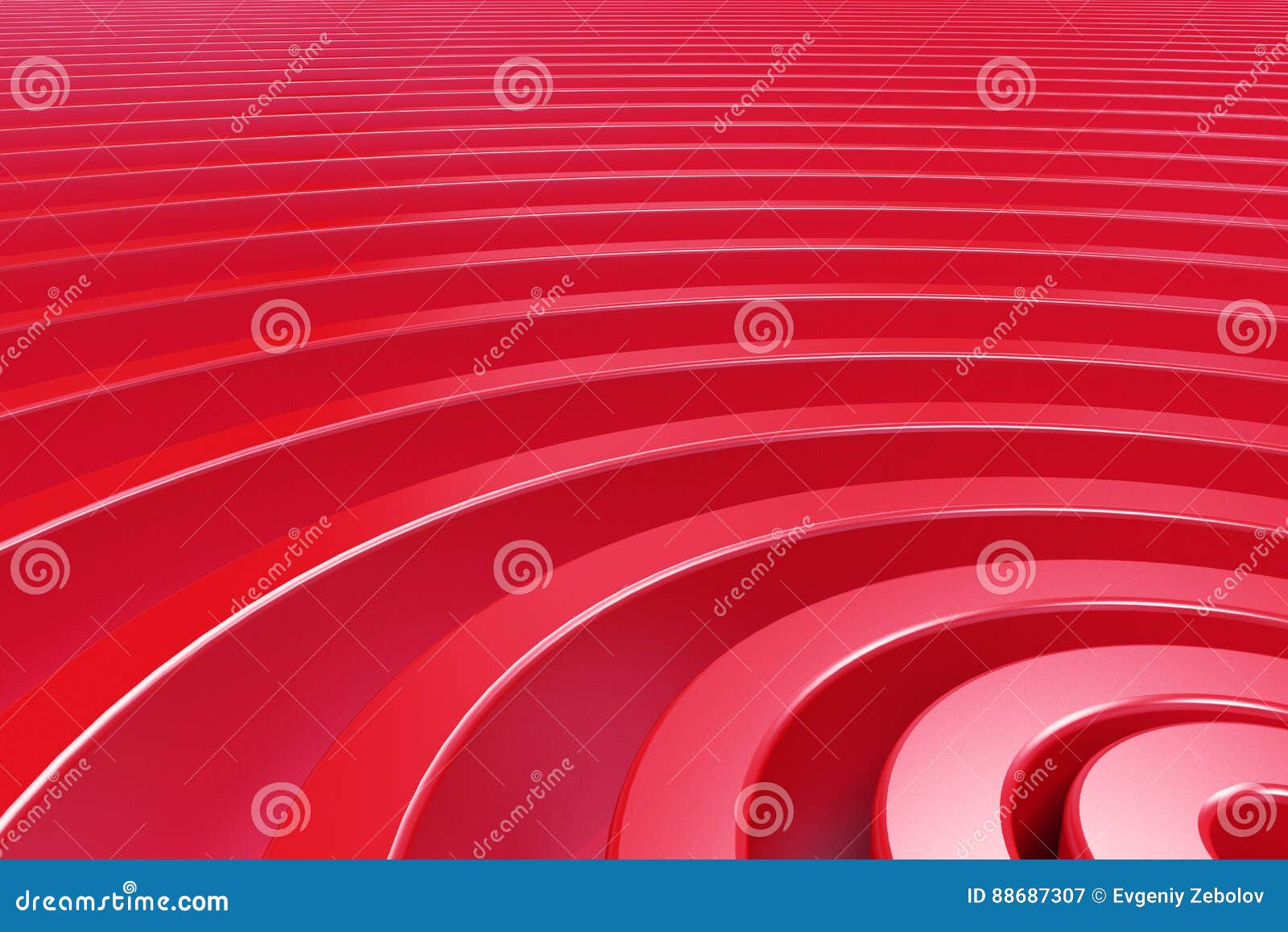 Red Concentric Spiral on Red Background Stock Illustration ...