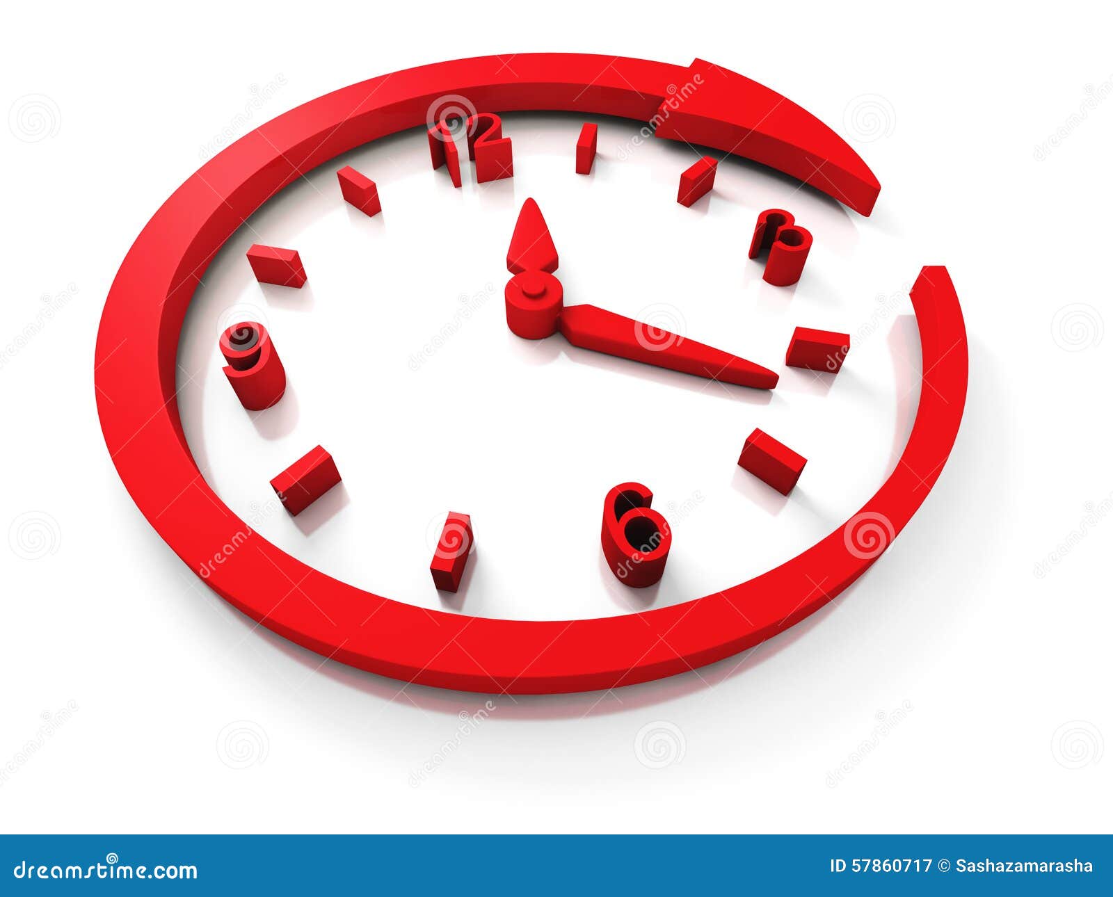 Red Concept Clock Dial with Around Arrow Stock Illustration ...
