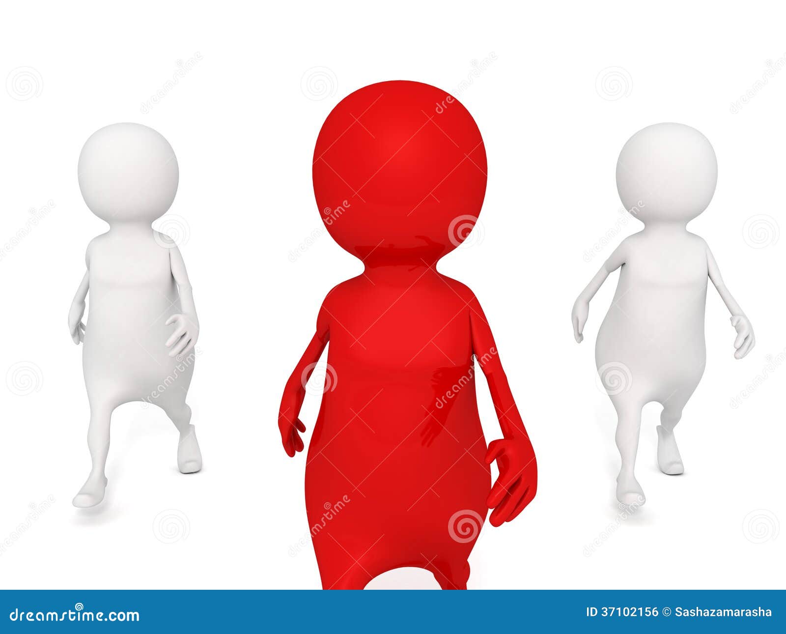 Red Concept 3d Leader Team Group Walk Forward Success Future Stock ...