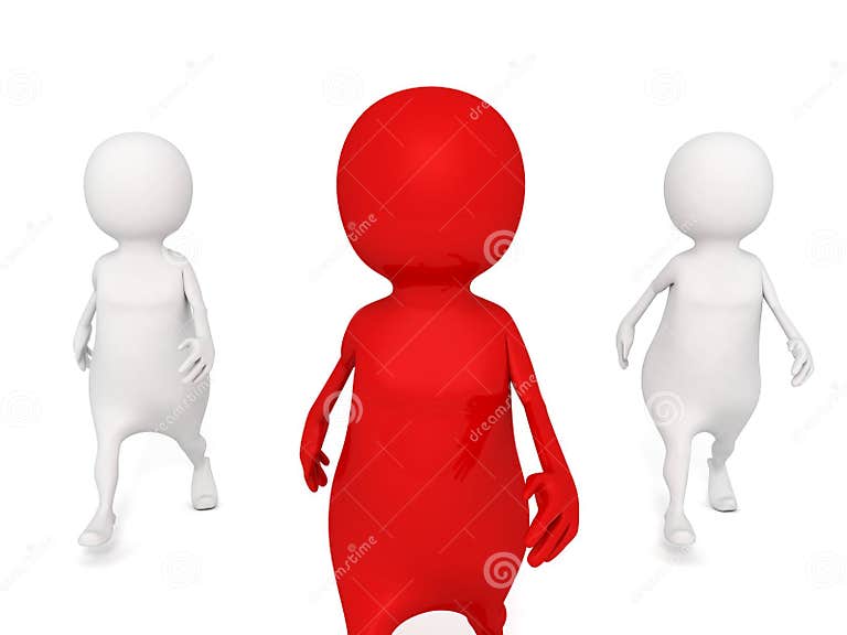 Red Concept 3d Leader Team Group Walk Forward Success Future Stock ...
