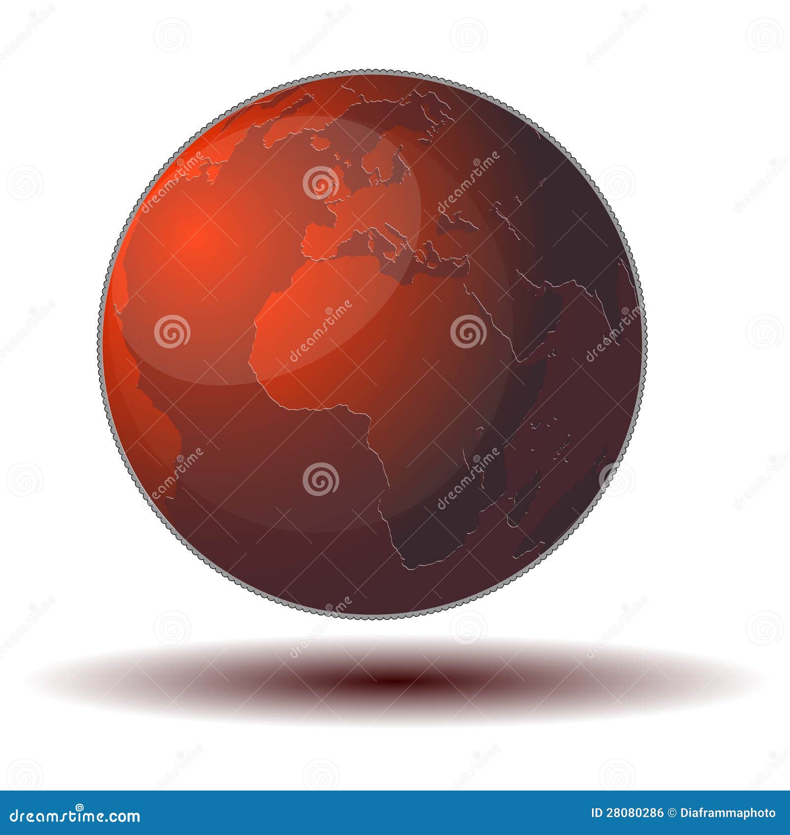 Red Concept World Icon stock vector. Illustration of europa - 28080286
