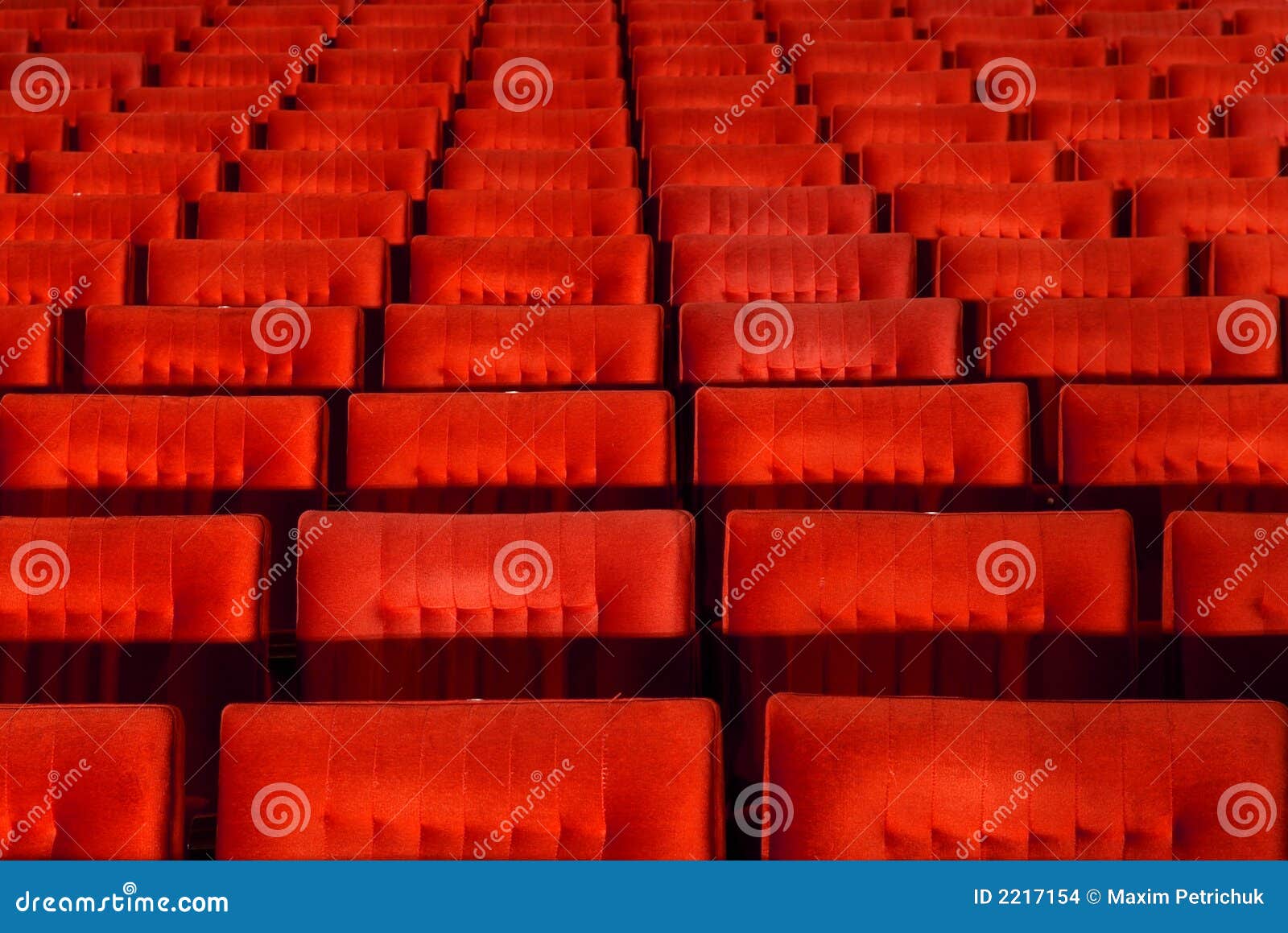 Red concert hall seats stock photo. Image of loneliness - 2217154