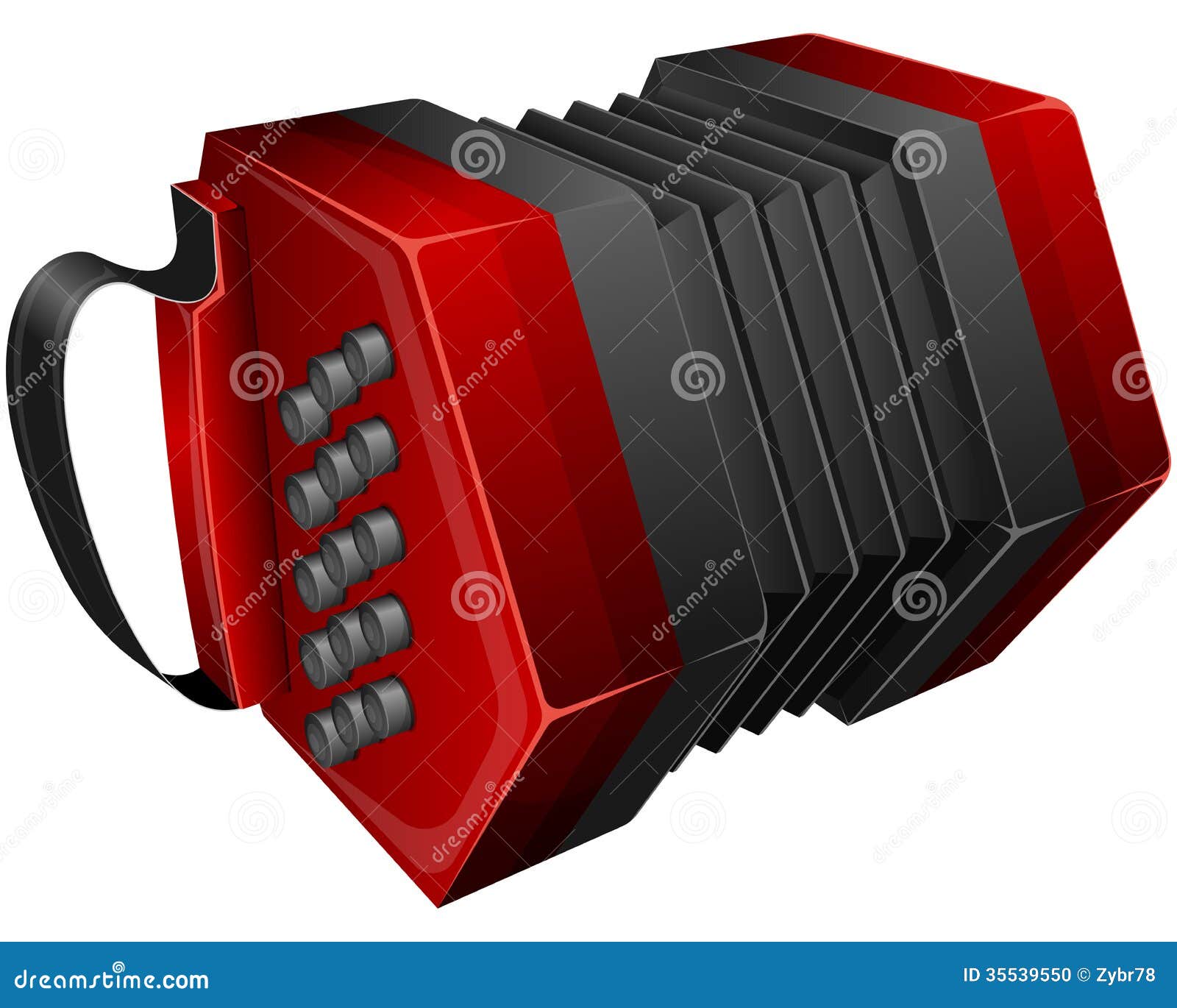 Red concertina stock vector. Illustration of musical - 35539550