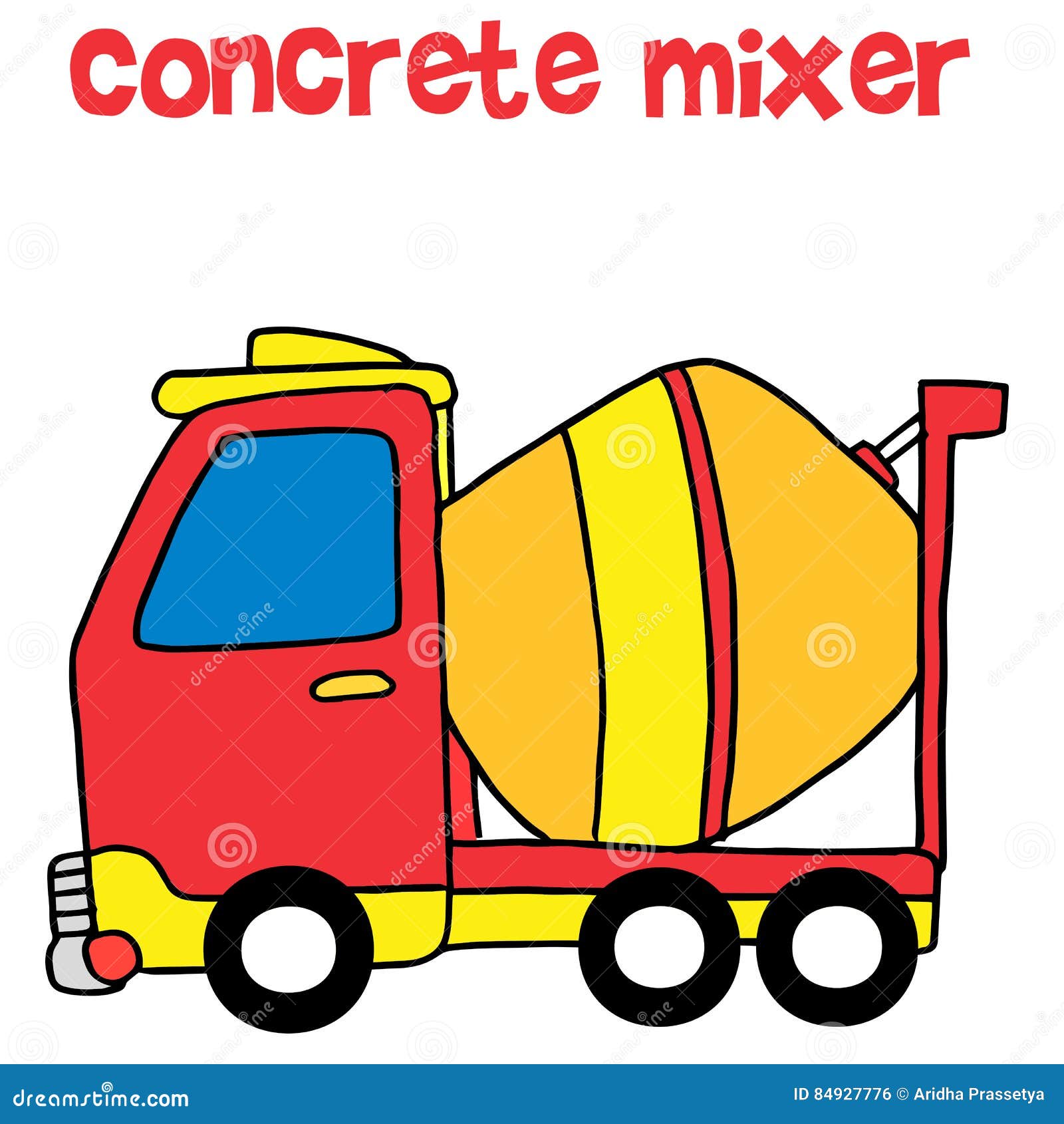Red Concrete Mixer Cartoon Vector Stock Vector - Illustration of truck ...