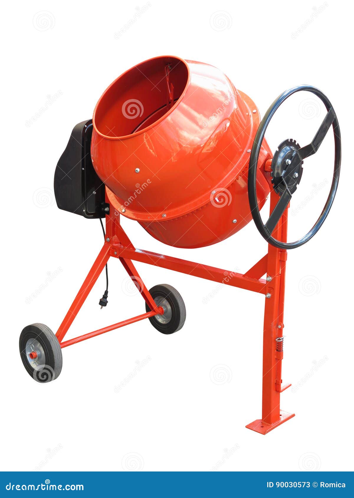 Red Concrete Mixer Isolated on the White Background Stock Image - Image ...