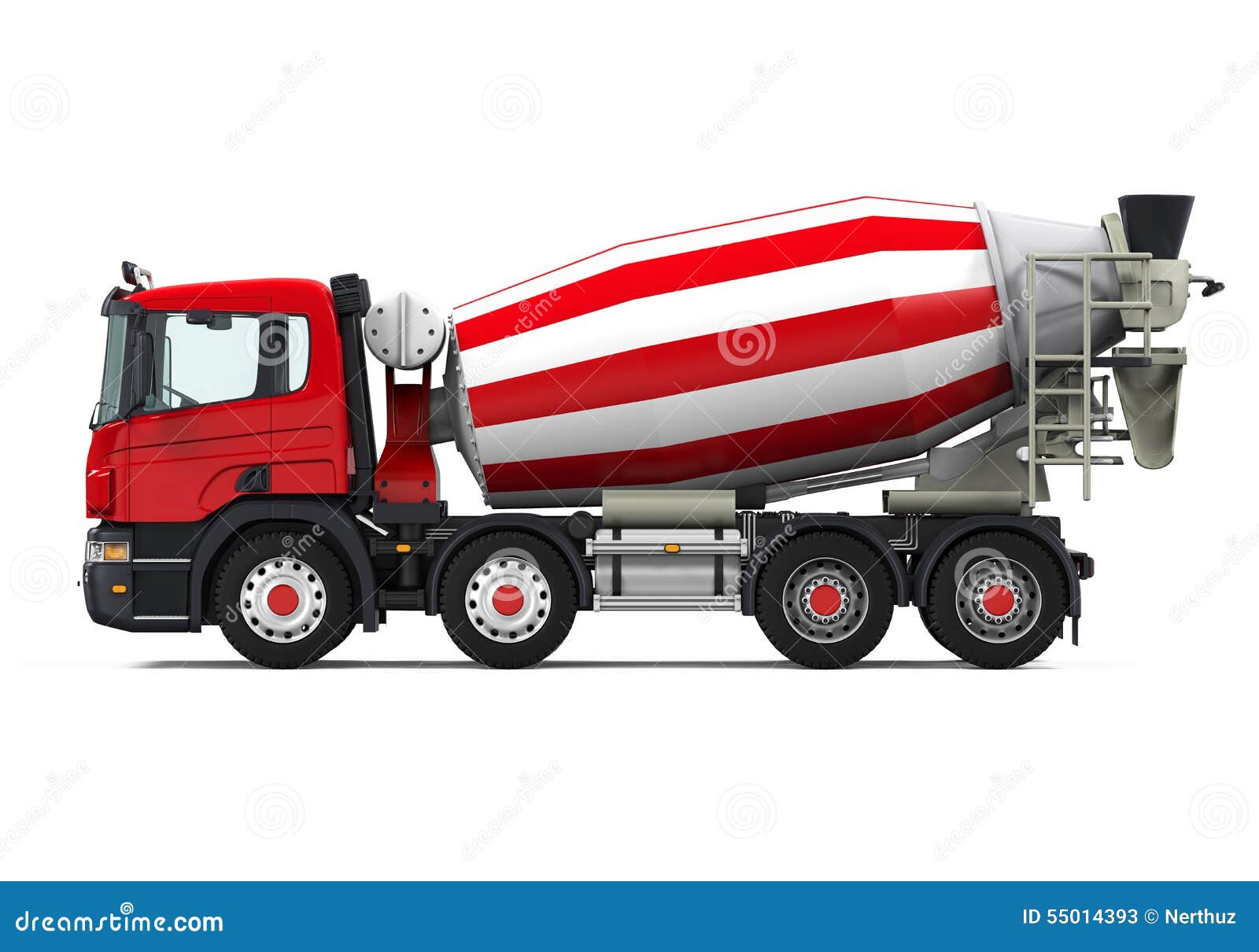 Concrete Mixer Truck Vector Silhouette Isolated On White Background ...