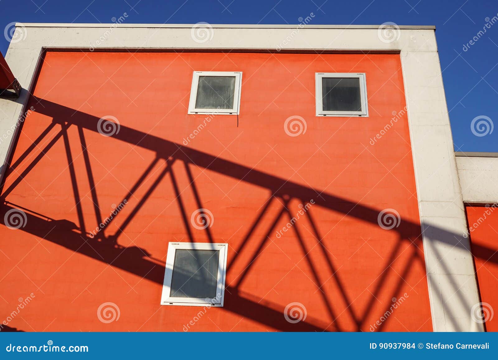 Red Concrete Wall with Beam Light and Shadow Texture Stock Photo ...