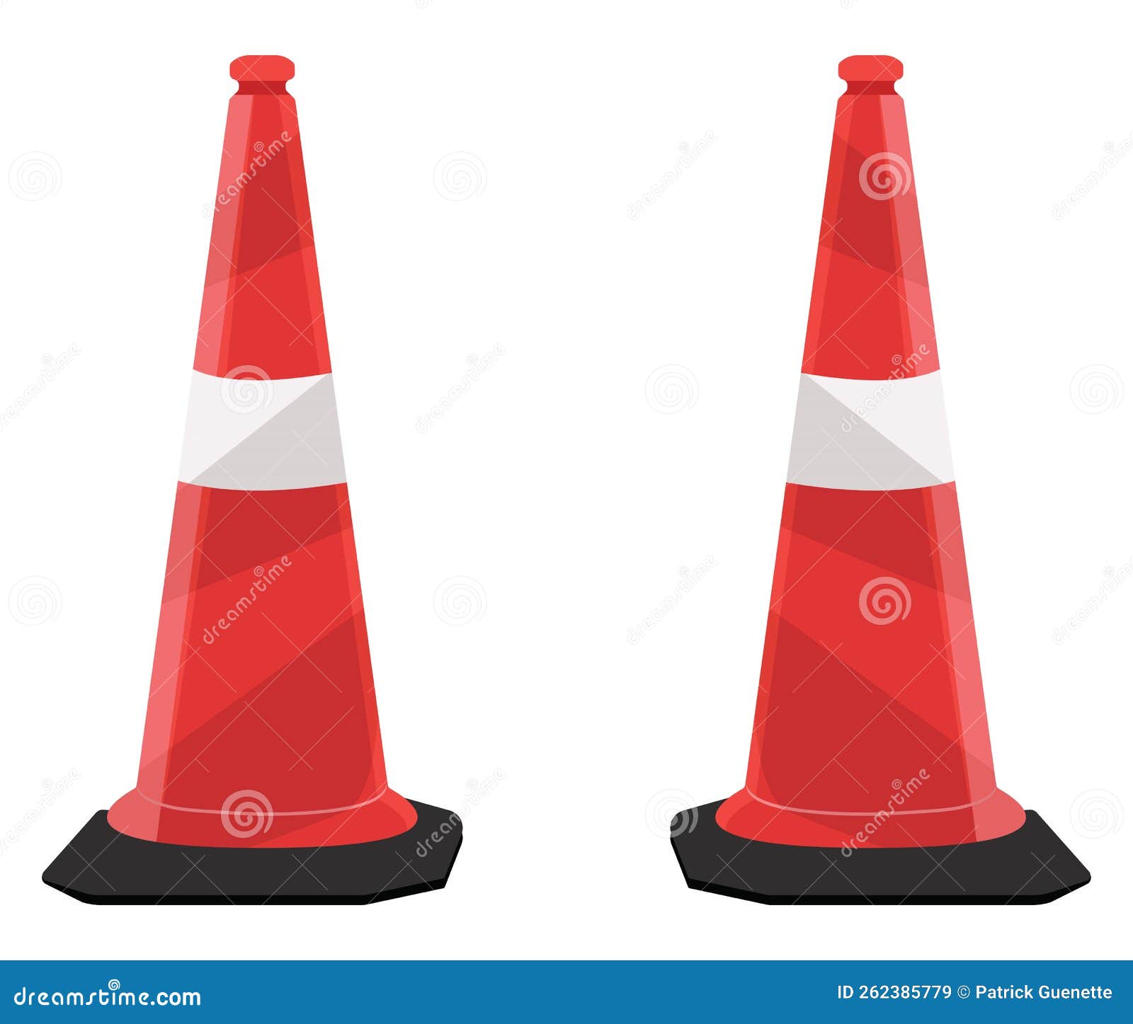 Red cones, icon stock vector. Illustration of forbidden - 262385779