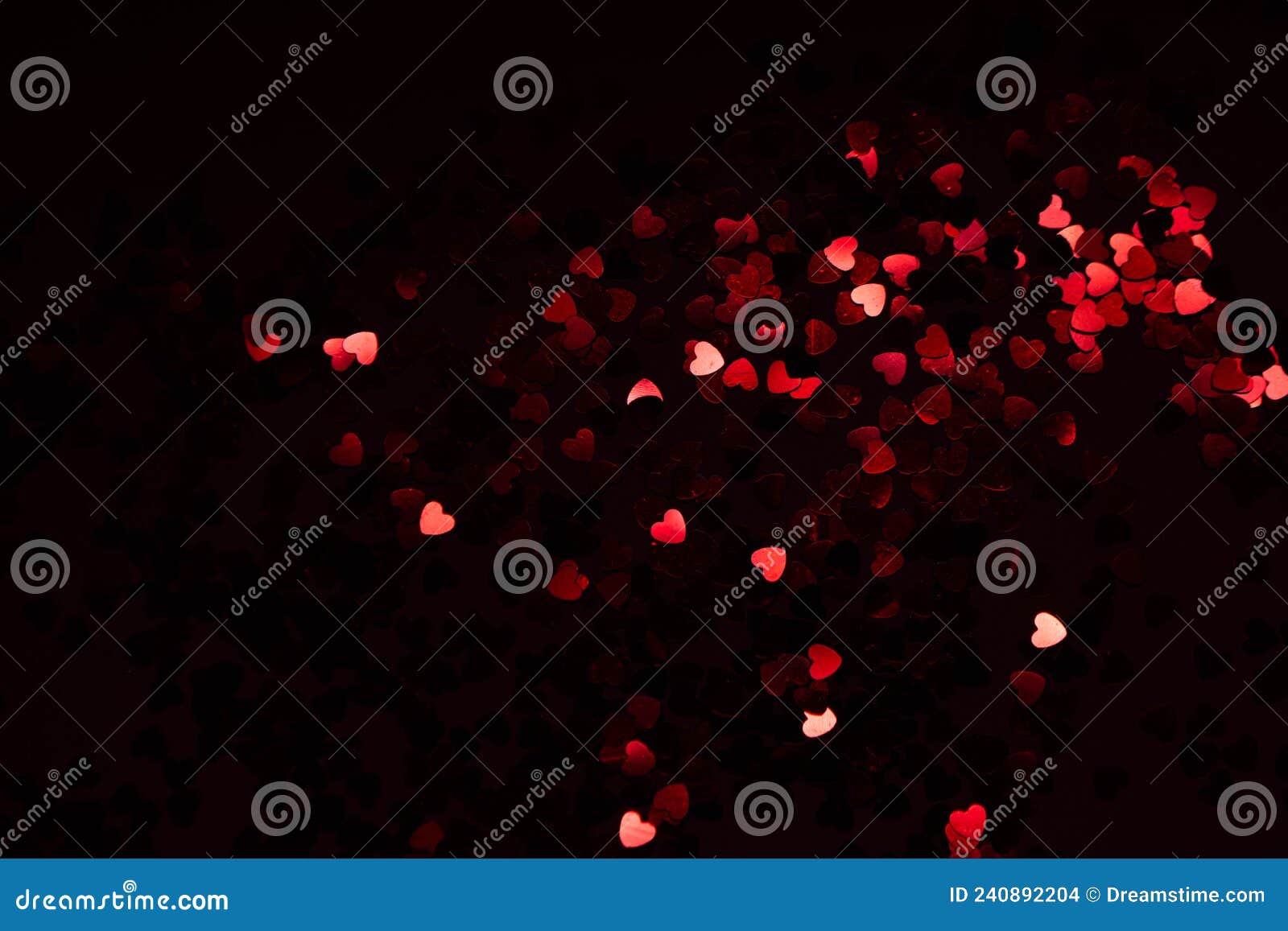 Red Confetti on a Black Background Stock Photo - Image of focus ...
