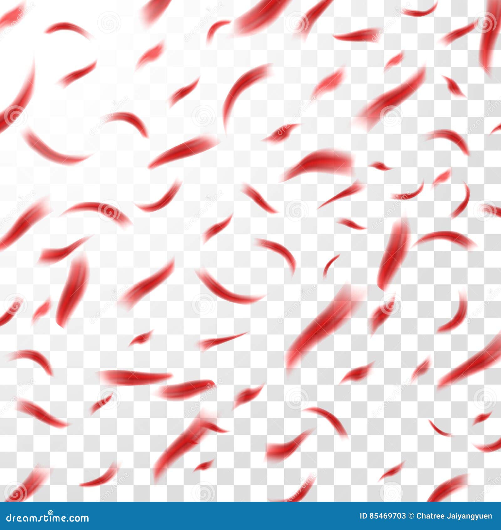 Red Confetti Flying on Transparent Background Stock Vector ...