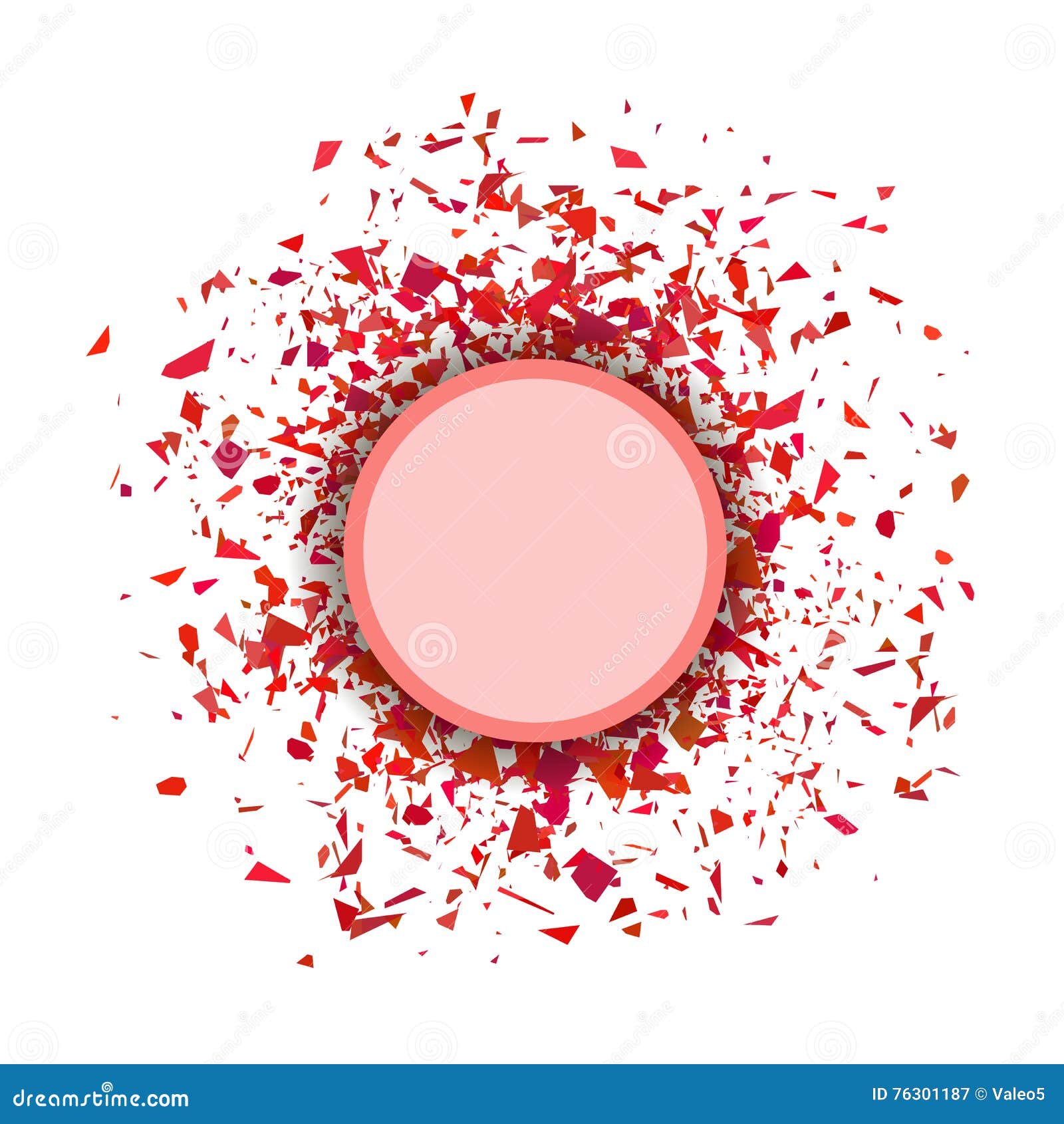 Red Confetti Round Banner. Set of Particles. Stock Vector ...