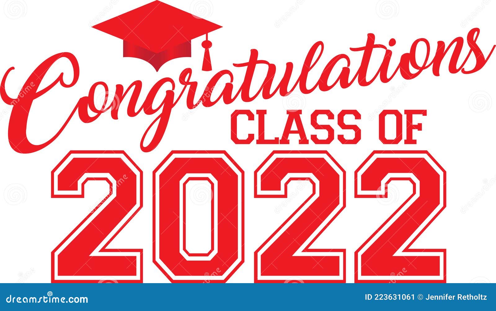 Red Congratulations Class of 2022 Stock Vector - Illustration of ...