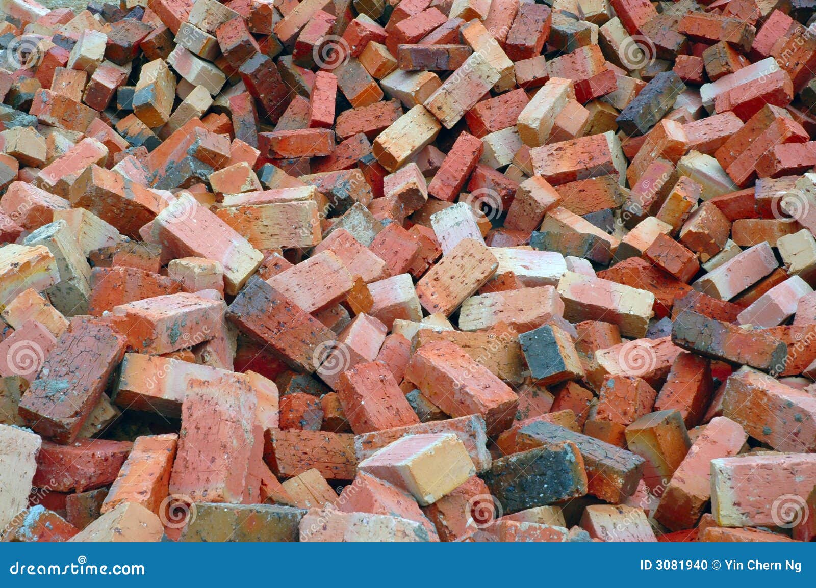 Red Construction Bricks stock photo. Image of chaos, soil - 3081940