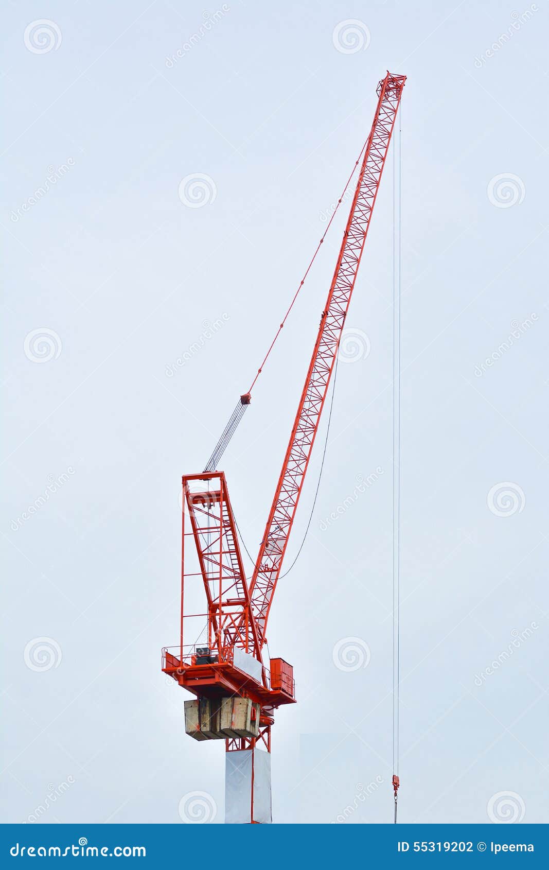 RED Construction Crane stock photo. Image of worker, isolated - 55319202