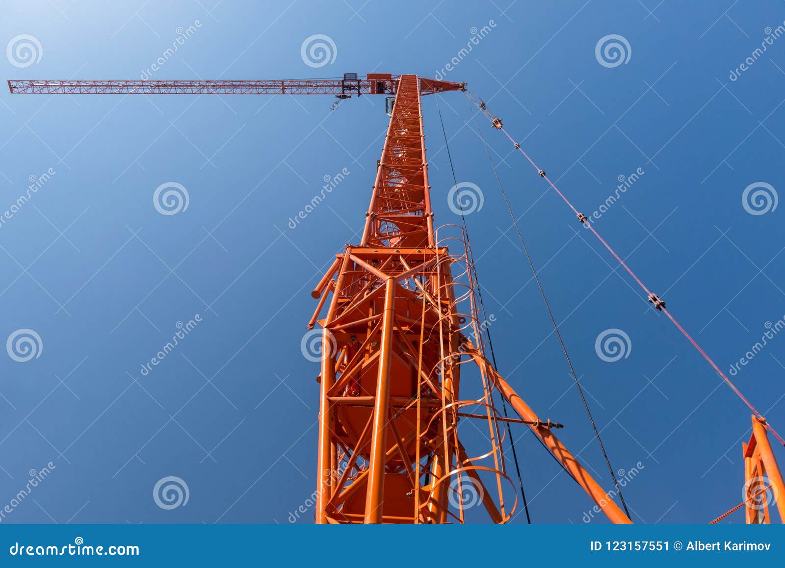 Red construction crane stock image. Image of industry - 123157551