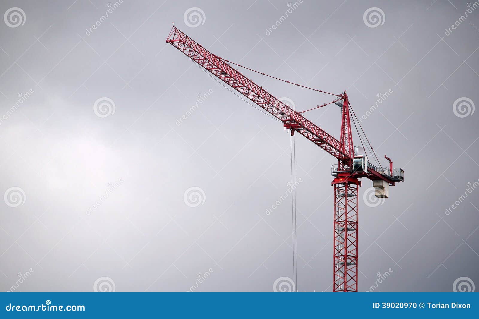 Red Construction Crane stock photo. Image of crane, industrial - 39020970