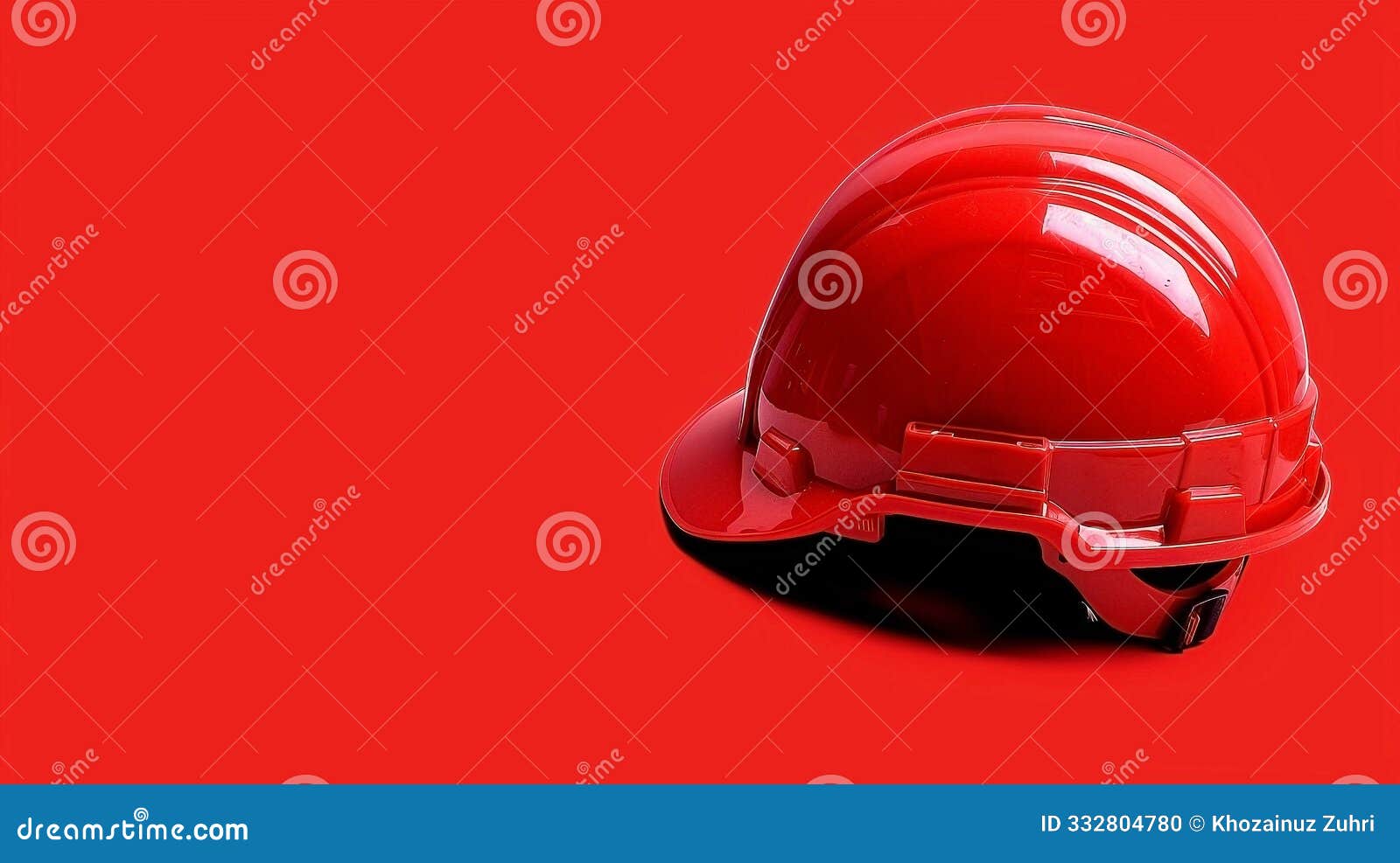 Red Construction Helmet on Solid Background with Copyspace for Safety ...