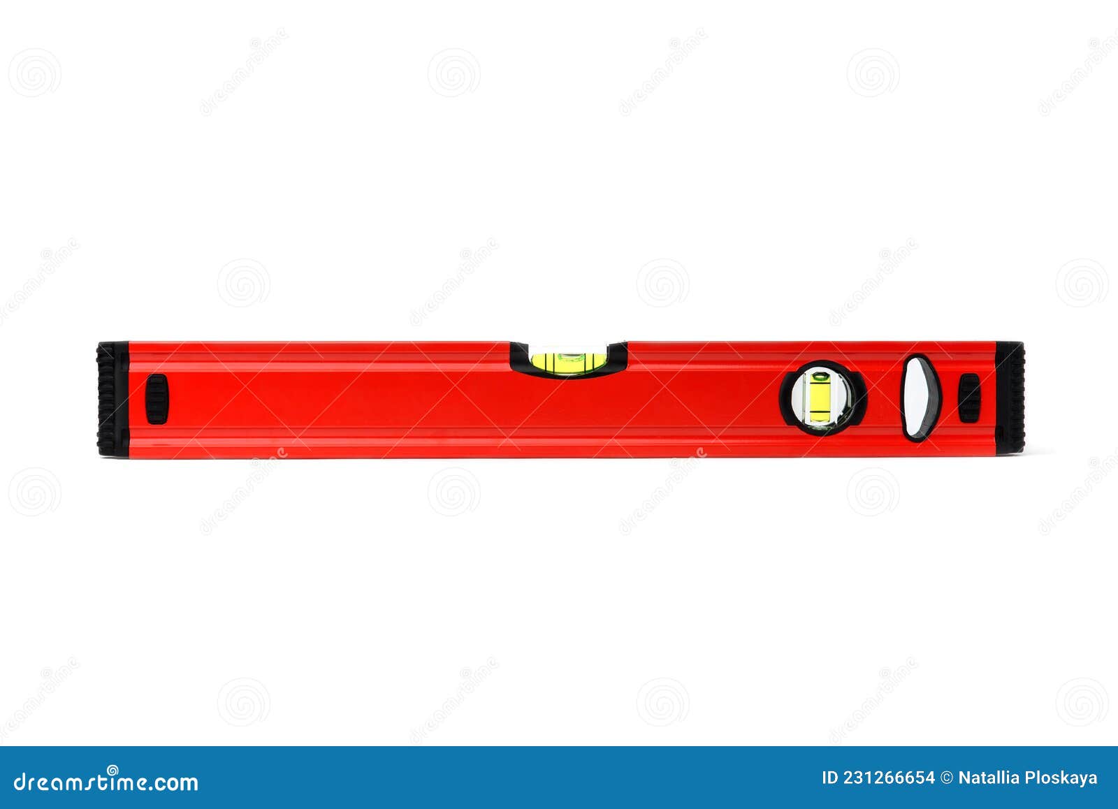Red Construction Level Isolated on White Background. Stock Photo ...