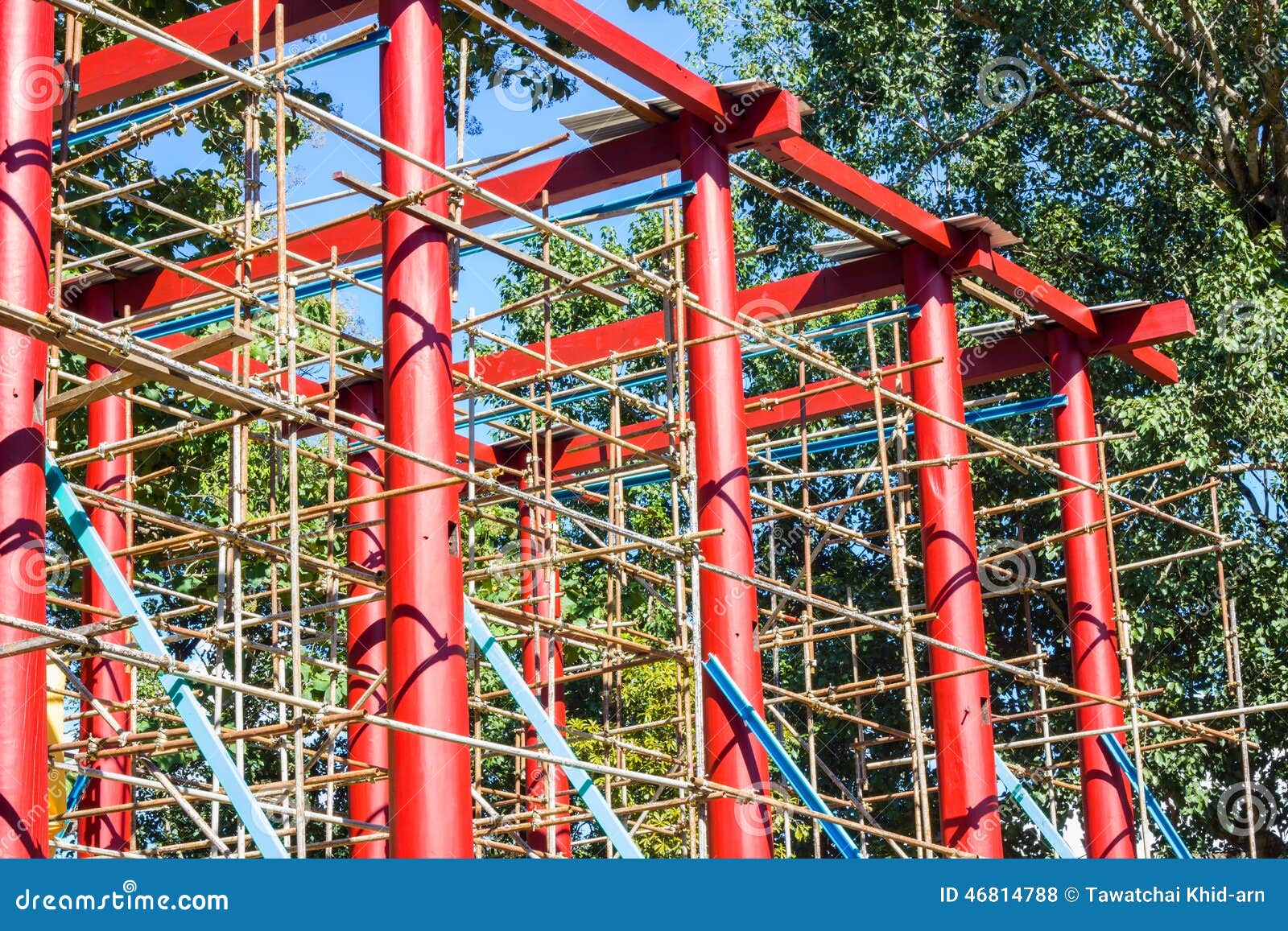 Red construction site stock photo. Image of hard, plastering - 46814788