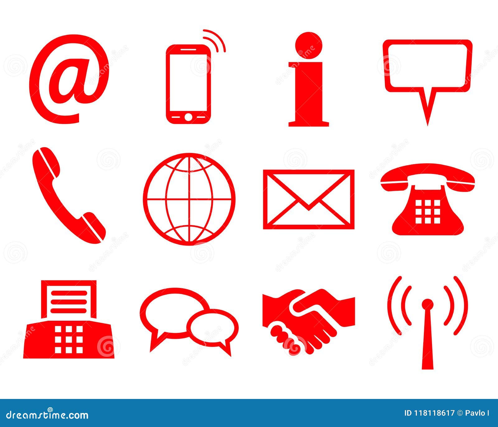 Red Contact Icons - for Stock Stock Vector - Illustration of information, icons: 118118617