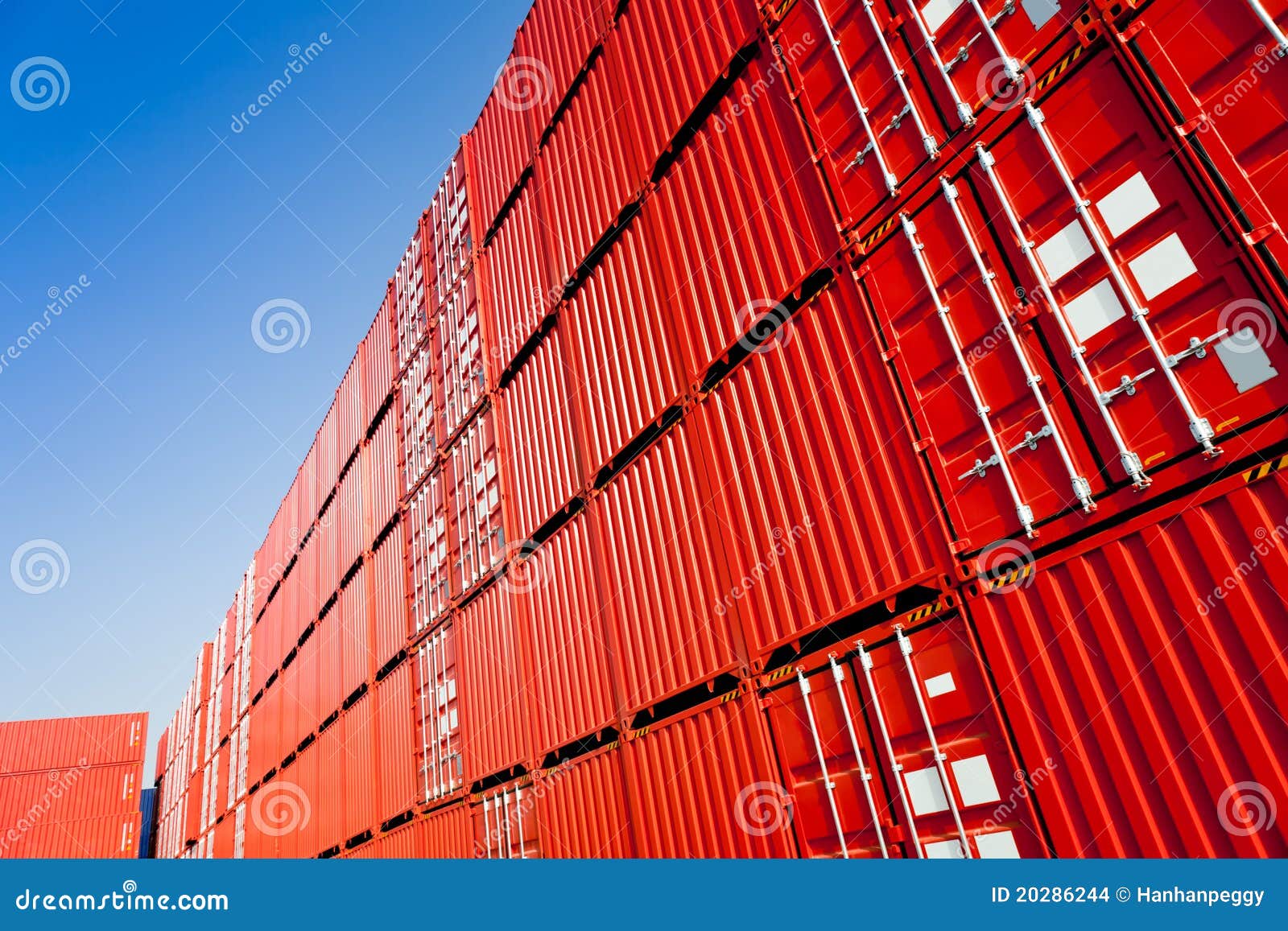Red container blocks stock photo. Image of delivering - 20286244