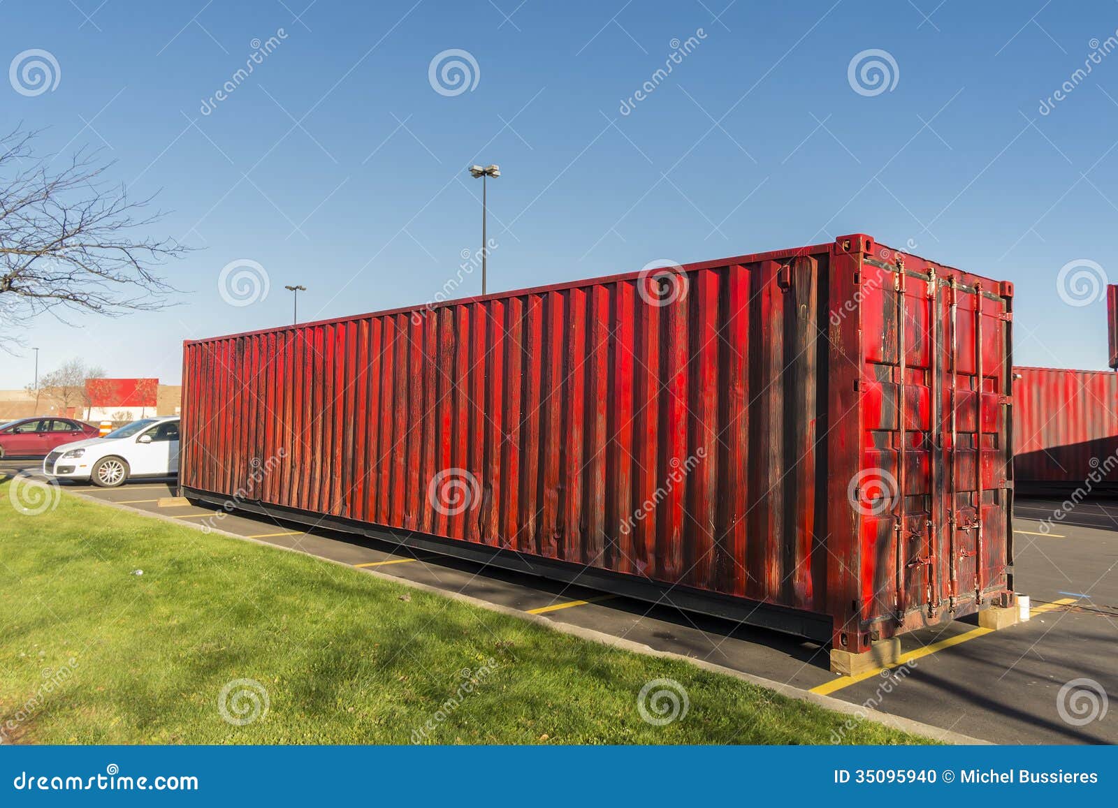Red container stock photo. Image of storage, lock, container - 35095940