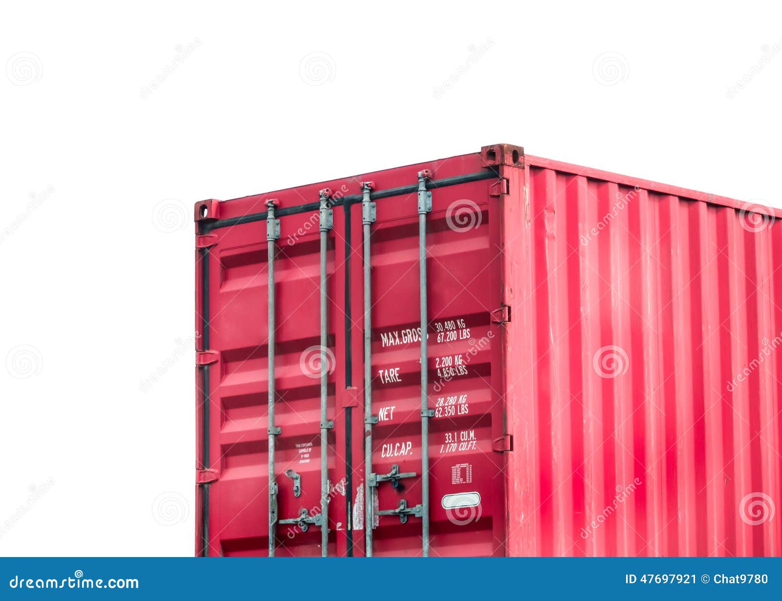 Red container stock image. Image of white, corner, transportation ...