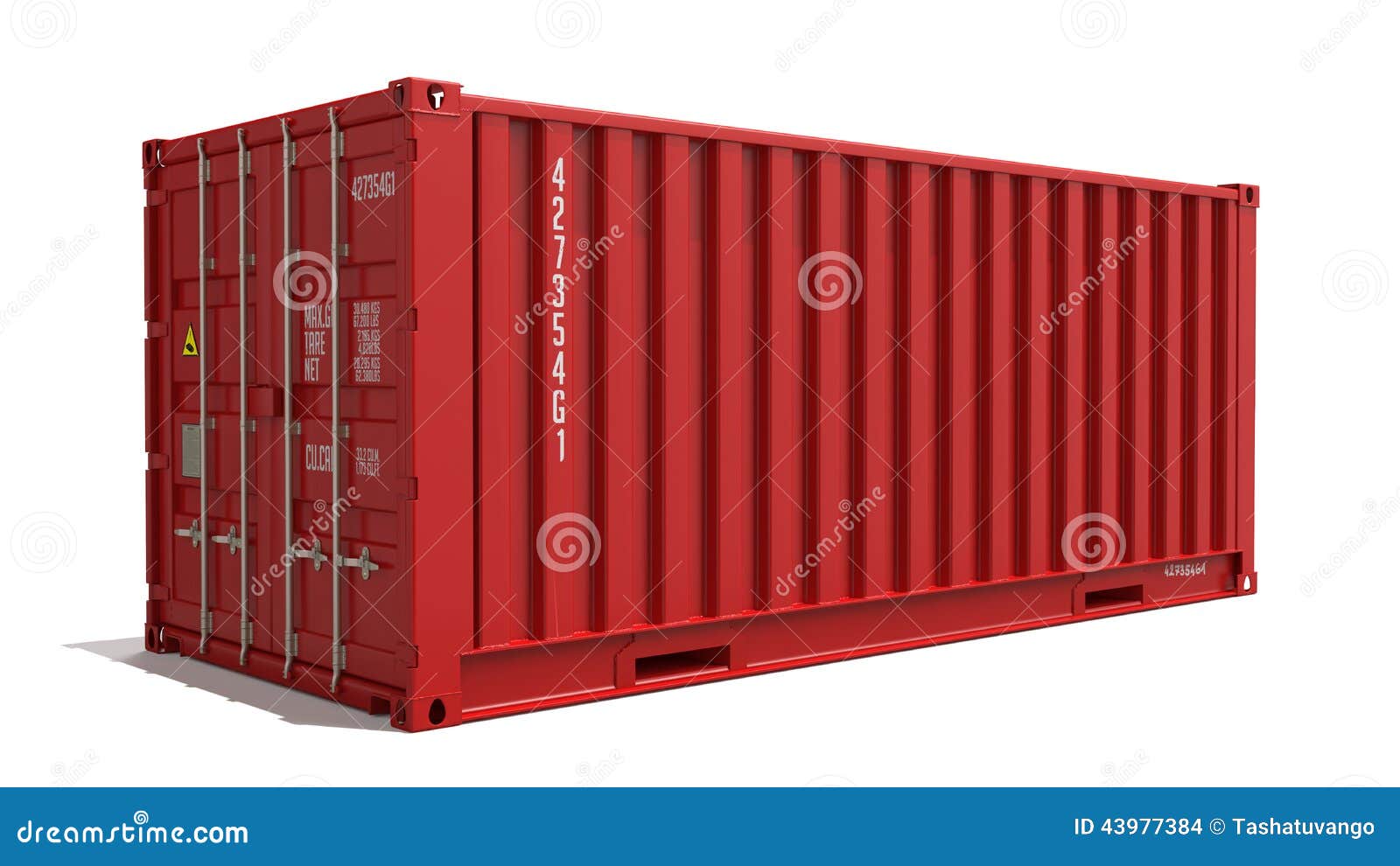 Red Container Isolated on White. Stock Illustration - Illustration of ...