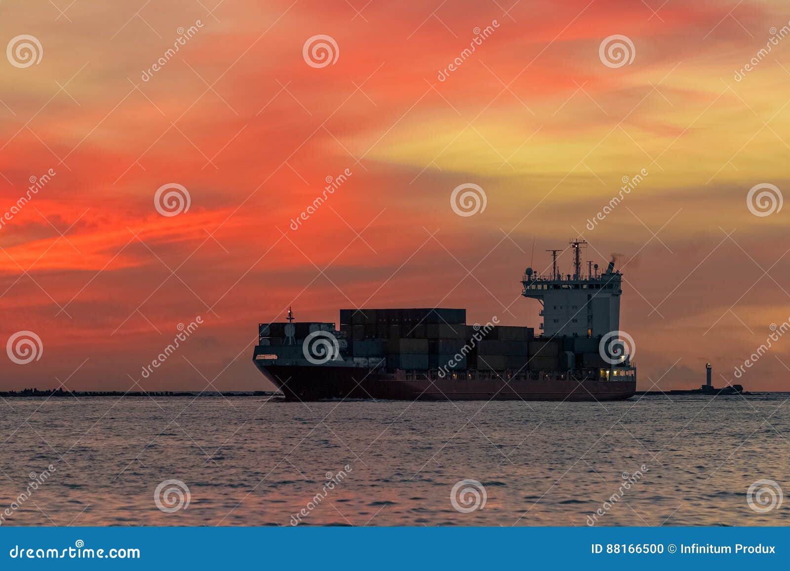 Red container ship stock photo. Image of cargo, industry - 88166500