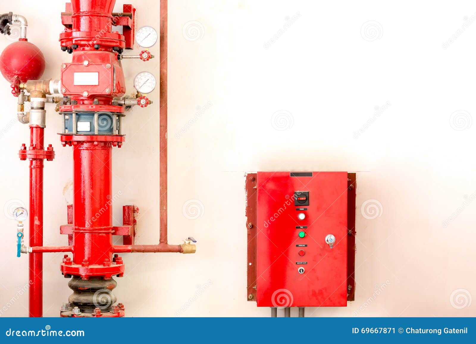 Red Controller and Fire Tube Stock Image - Image of pipe, faucet: 69667871