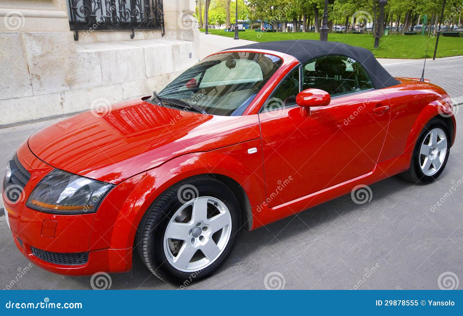 Red cabriolet stock image. Image of driver, auto, glass - 29878555