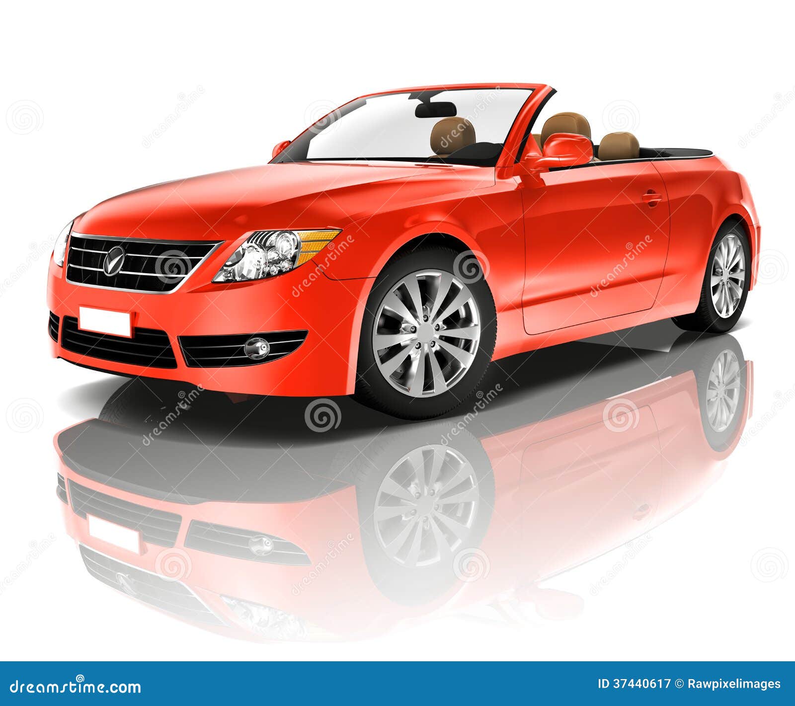 Red Convertible stock illustration. Illustration of threedimensional ...