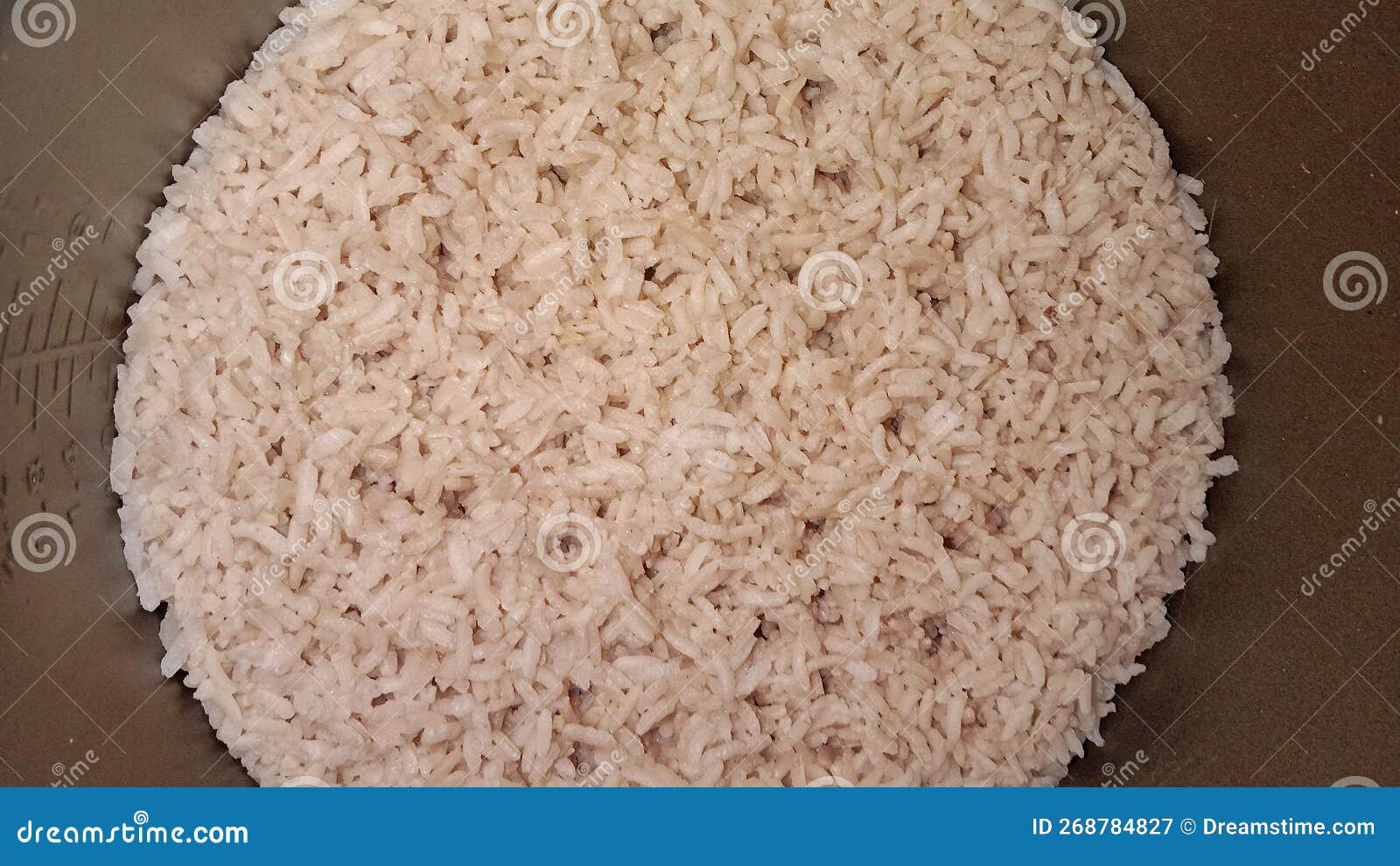 Red Cook Rice Inside the Ricecooking Pan Stock Image - Image of food ...