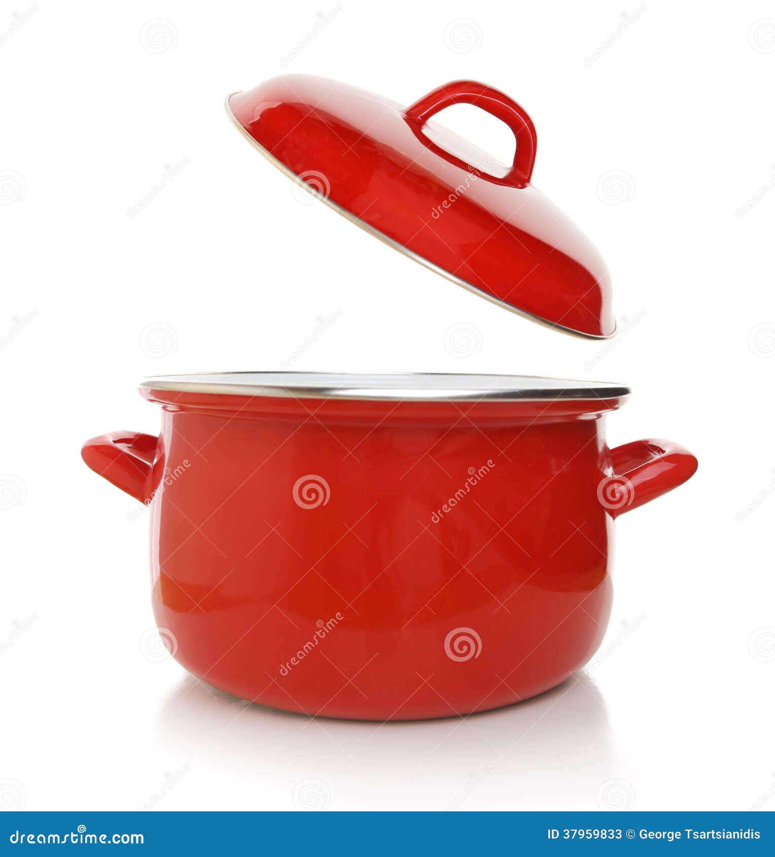 Red cooking pot stock image. Image of steel, stainless - 37959833