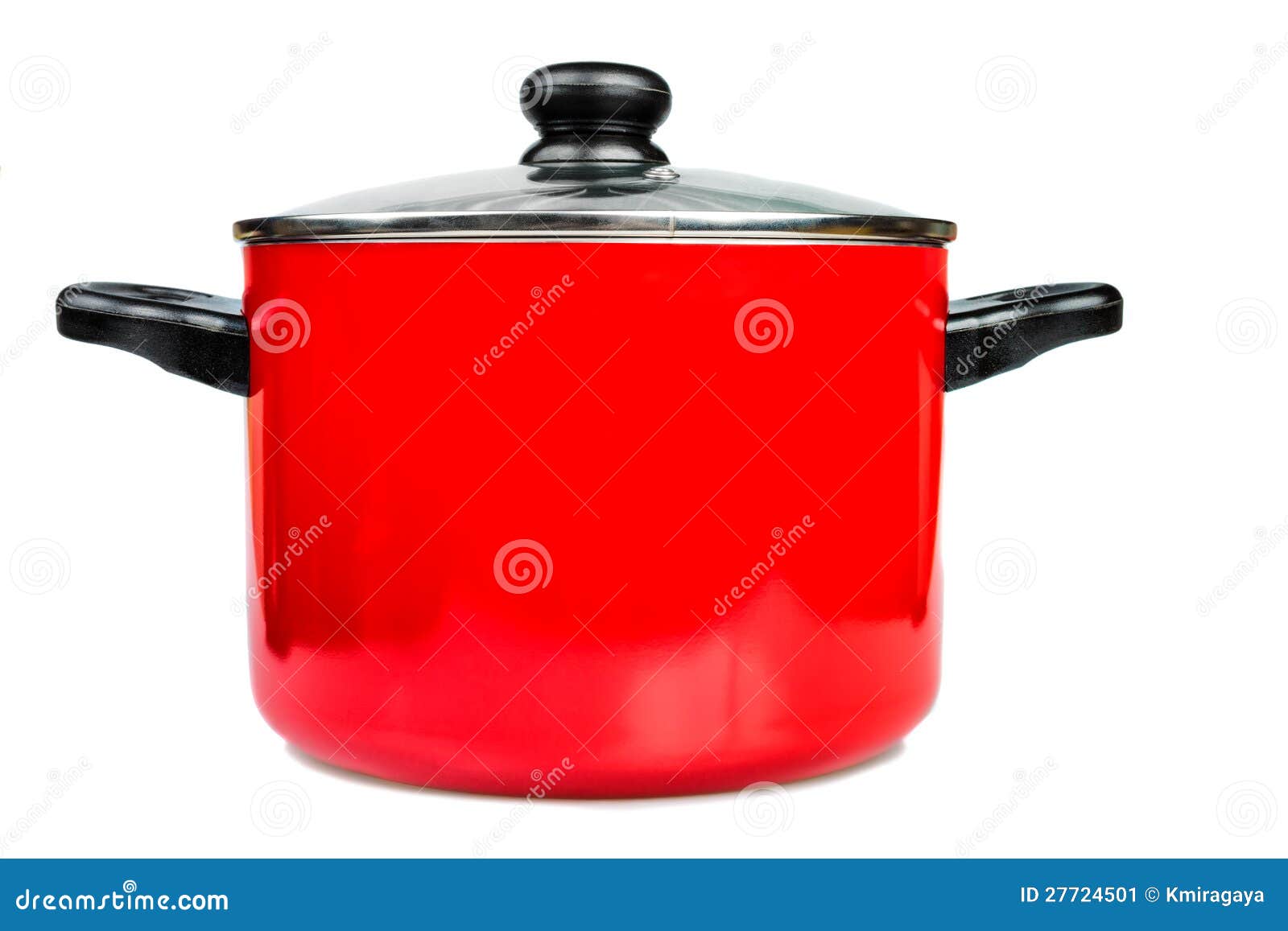 Red Cooking Pot Wit Glass Lid Stock Image - Image of kitchenware, house ...
