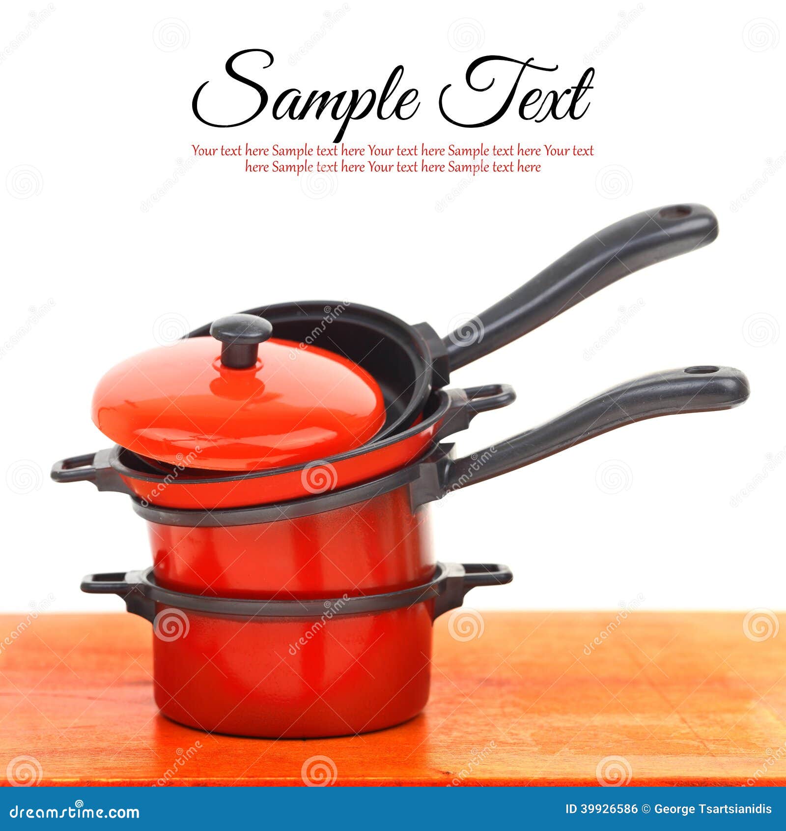 Red cookware set stock photo. Image of equipment, kitchenware - 39926586