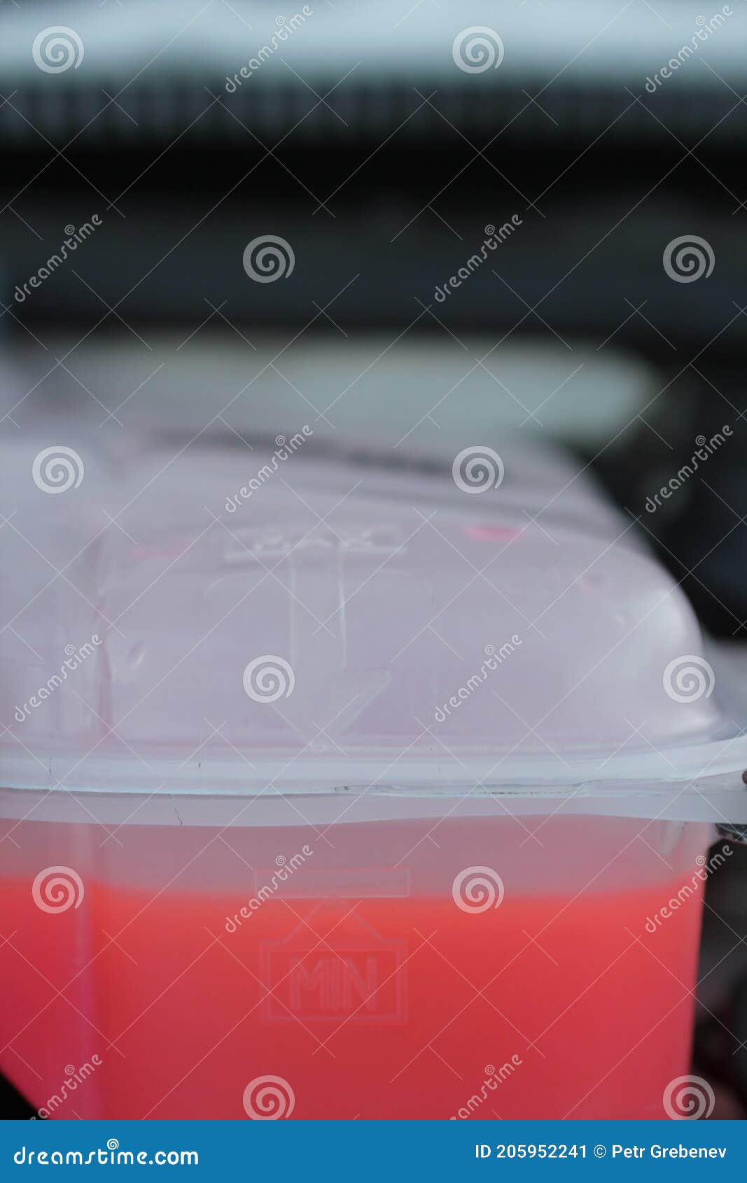 Red Coolant in the Expansion Tank of the Vehicle Stock Image - Image of ...