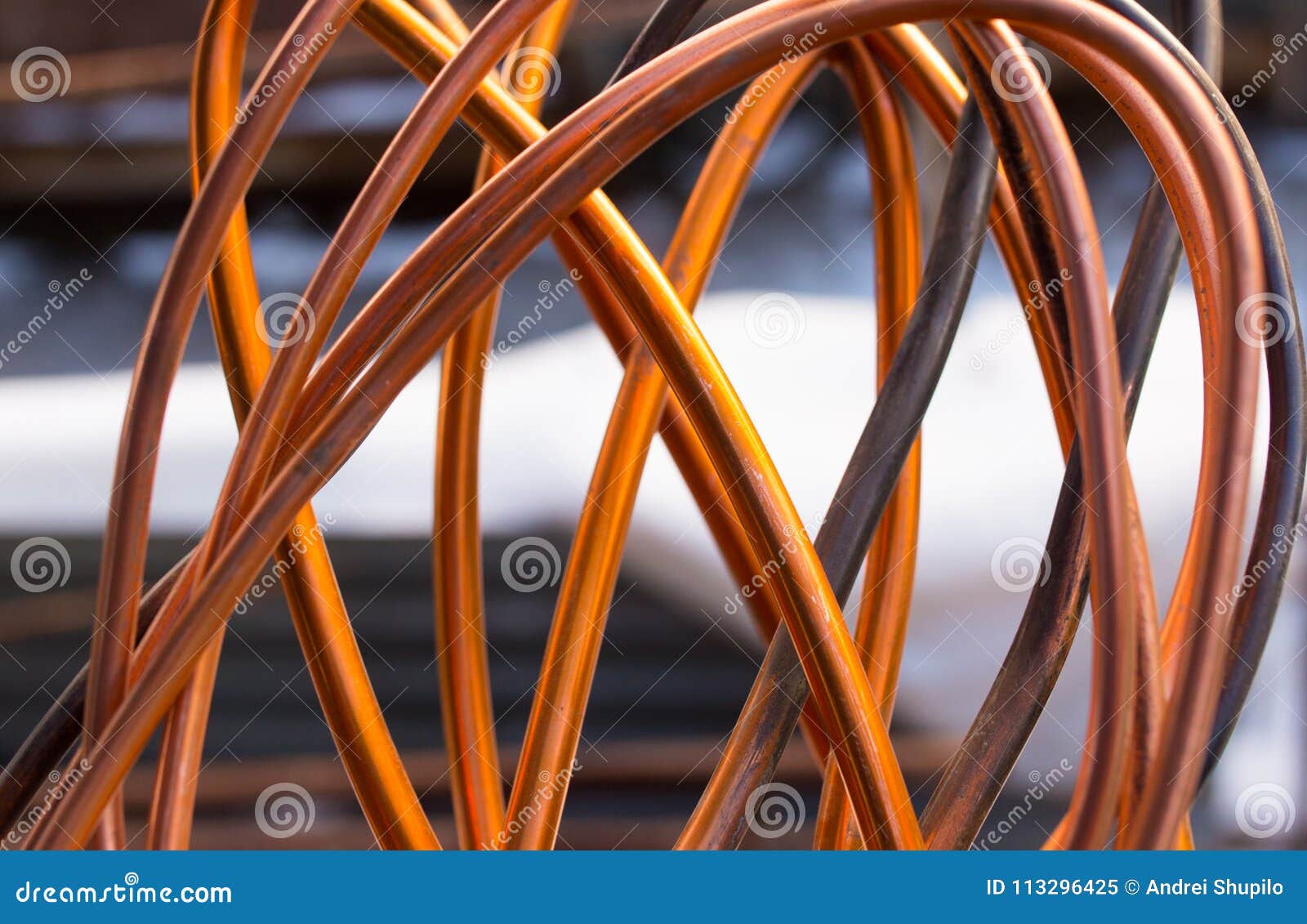 Red Copper Wire As Background Stock Image - Image of shiny, copper ...