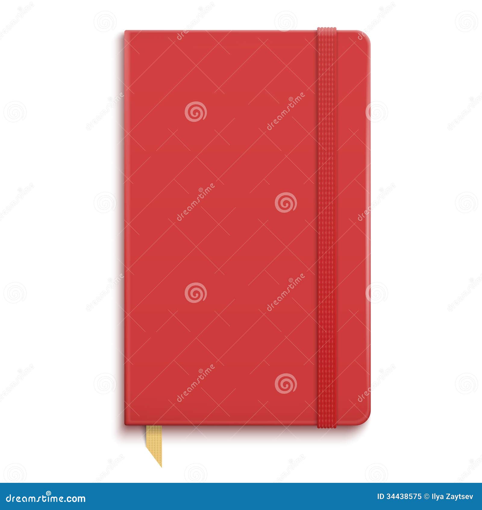 Red Copybook with Elastic Band. Stock Vector - Illustration of pocket ...