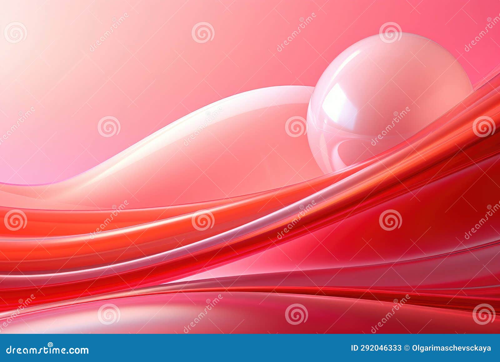 Red, Coral Color Abstract Wave Background with Bubble for Presentation ...