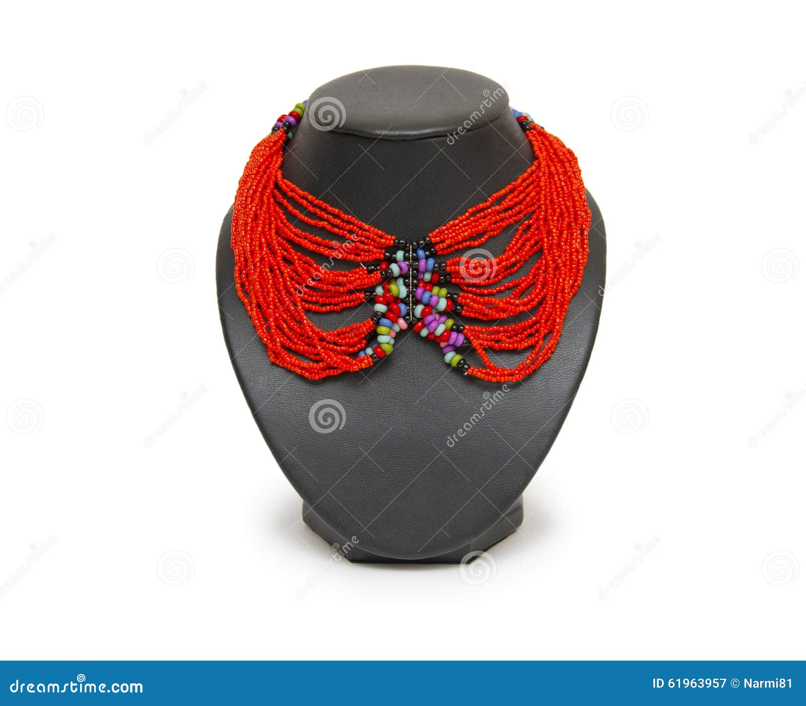 Red Coral Necklace on a Mannequin, Isolated on White Stock Image ... Red Coral Necklace on a Mannequin, Isolated on White Stock Image ...